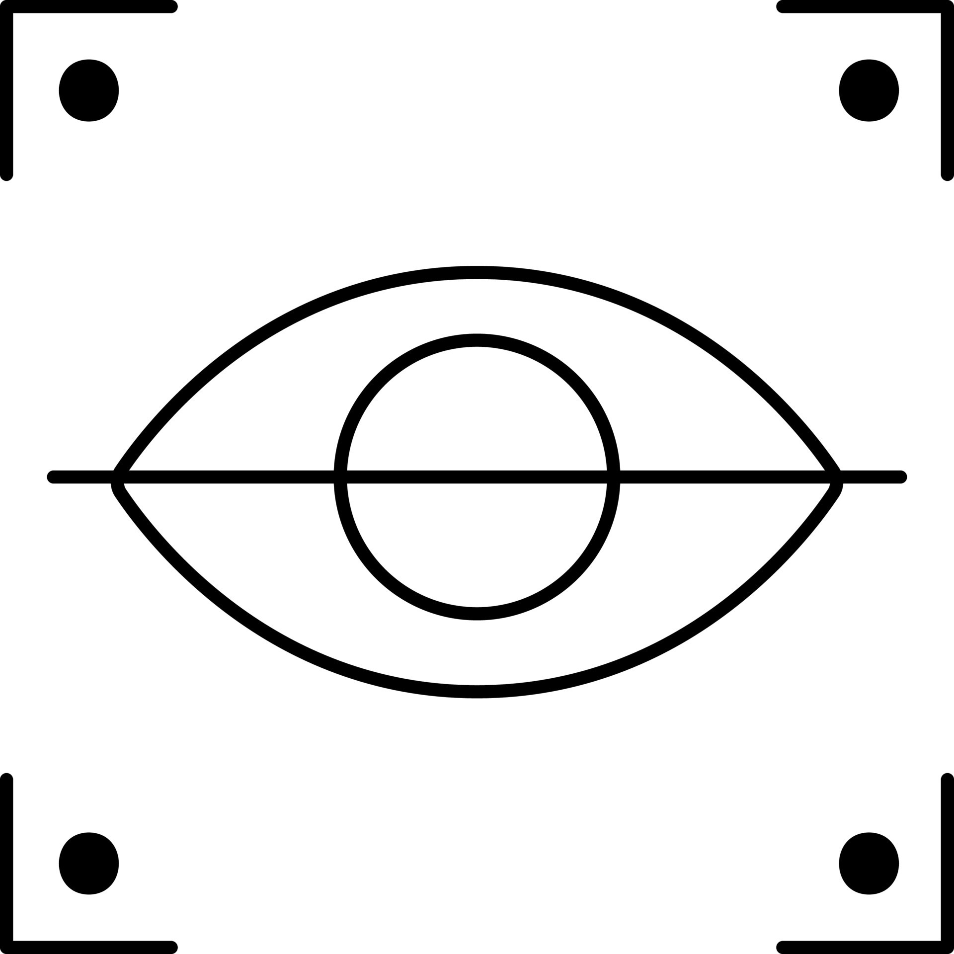 Retina Scanner Icon In Black Outline 24456185 Vector Art At Vecteezy