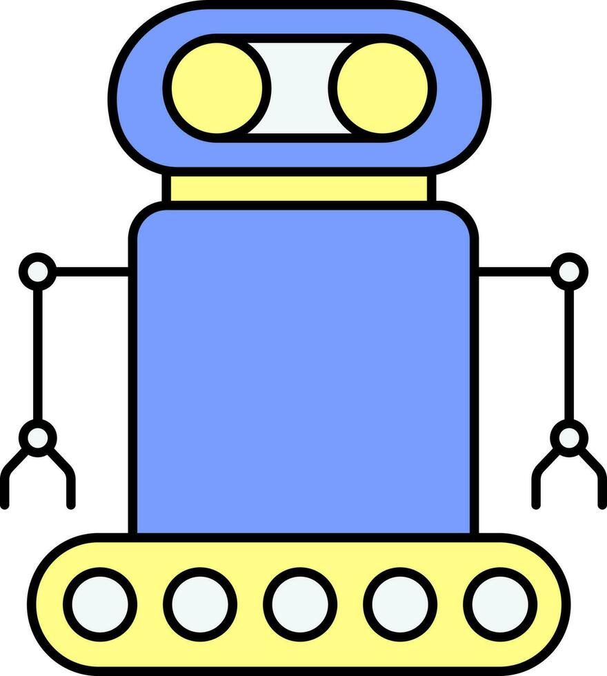 Conveyor Robot Flat Icon In Yellow And Blue Color. 24456269 Vector Art ...