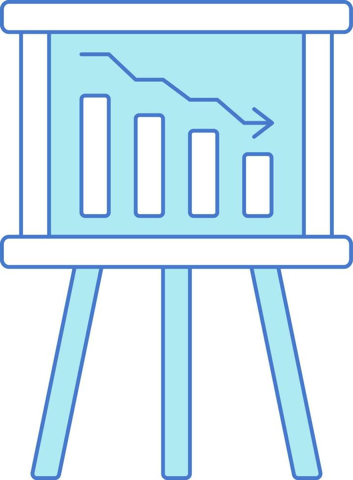 Presentation Decrease Graph Icon In Blue And White Color. 24456474 ...