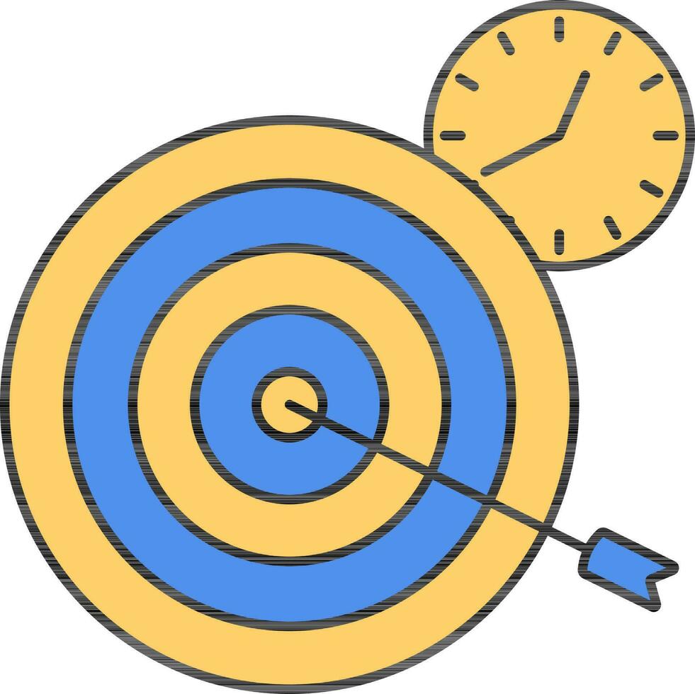 Target Time Icon In Blue And Yellow Color 24457547 Vector Art At Vecteezy