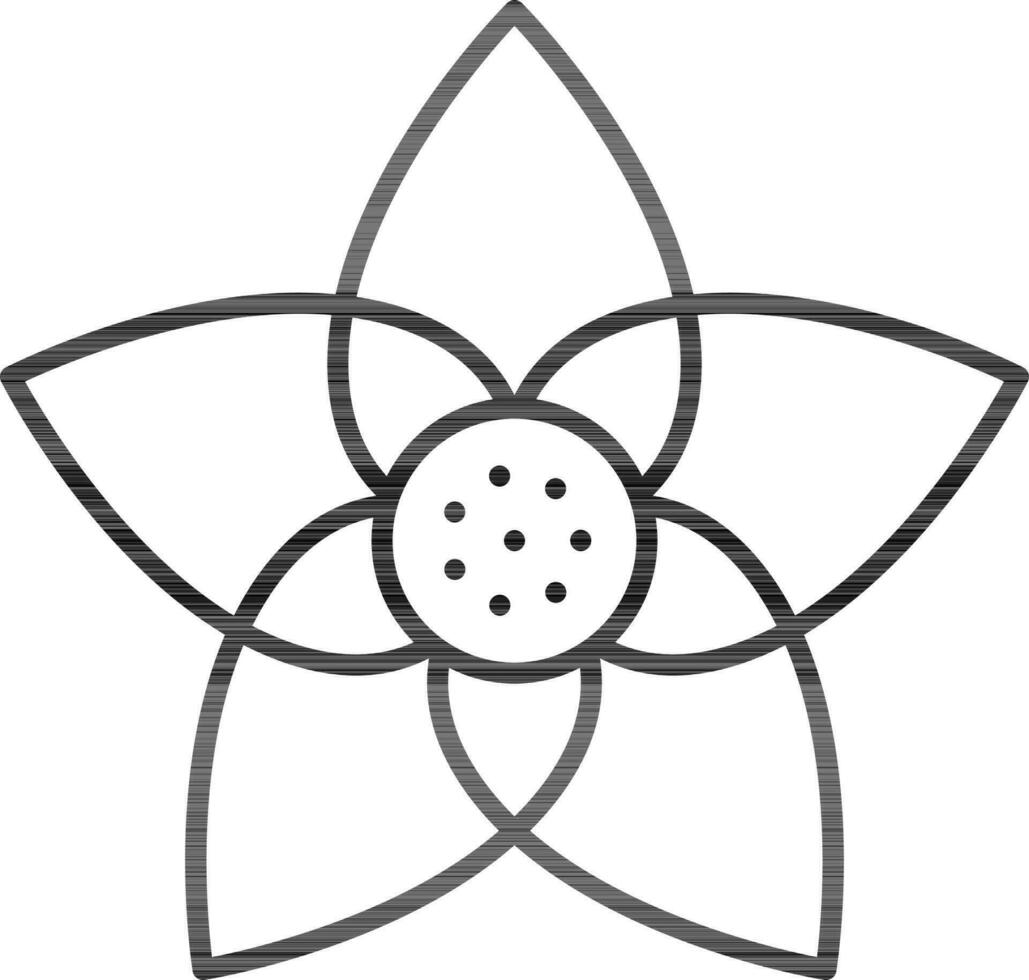Black Line Art Flower Flat Icon Or Symbol. 24458020 Vector Art at Vecteezy