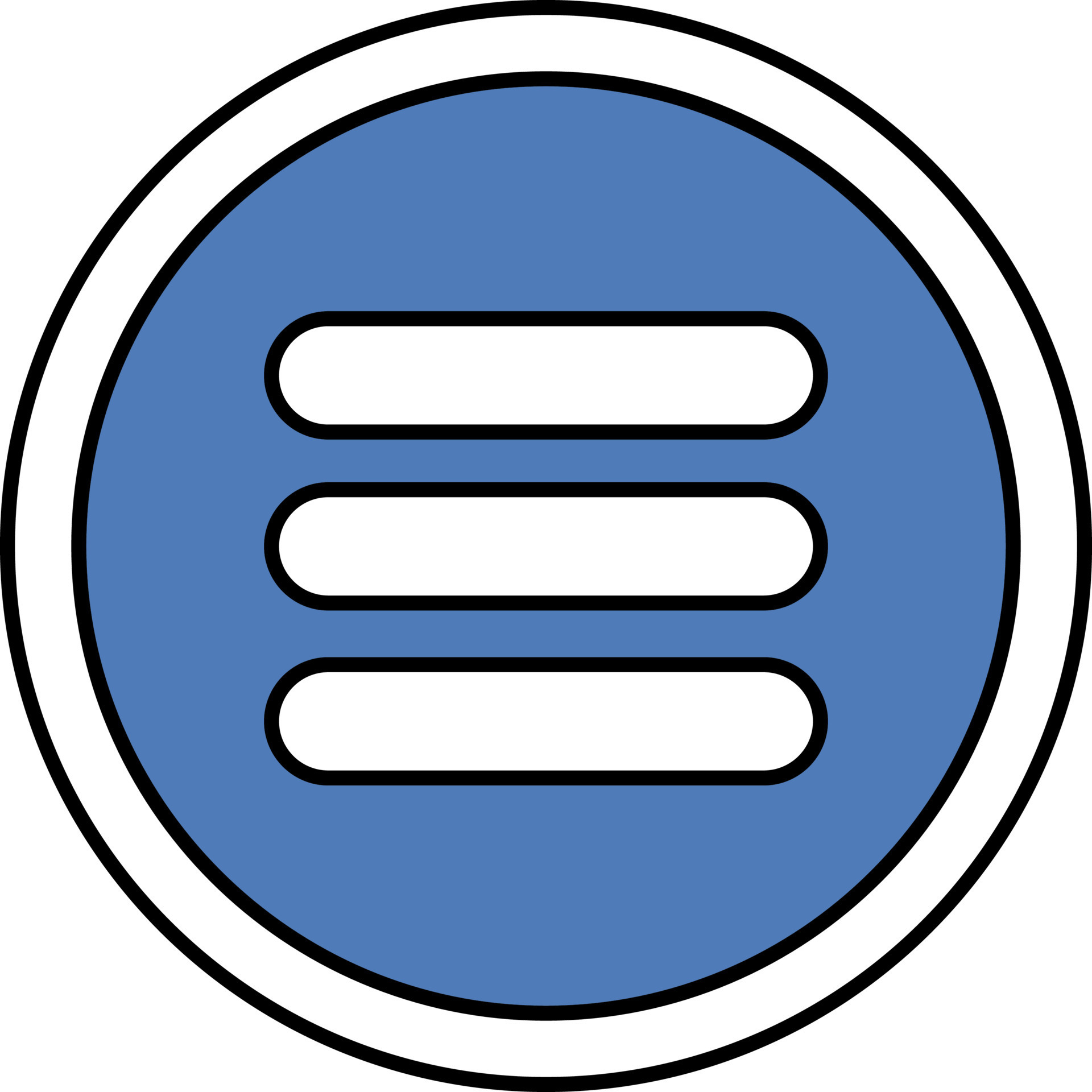 Menu Button Icon In Blue And White Color. 24458111 Vector Art at Vecteezy