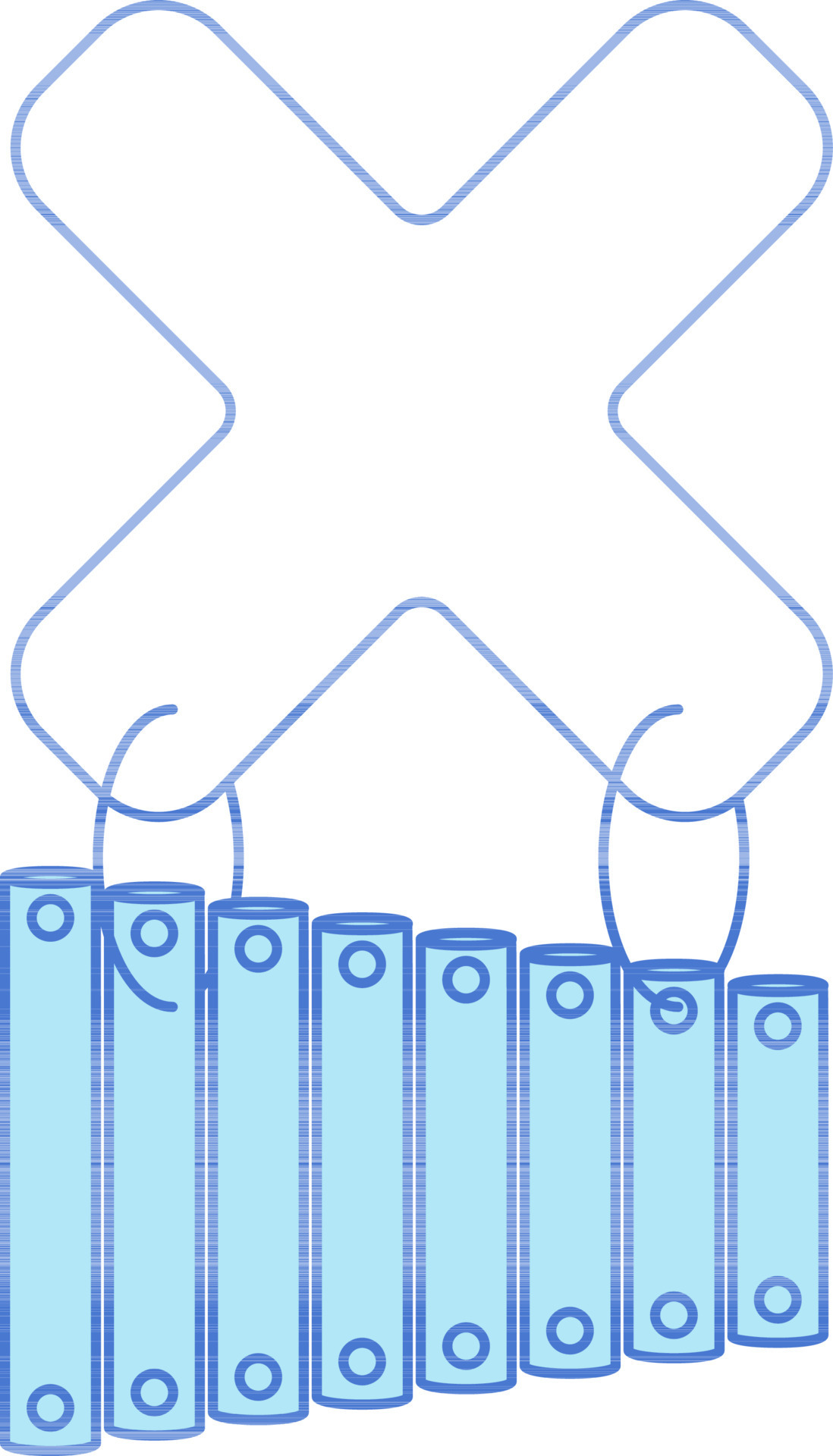 letra X para xilófono icono en azul y blanco color. 24458124 Vector en ...