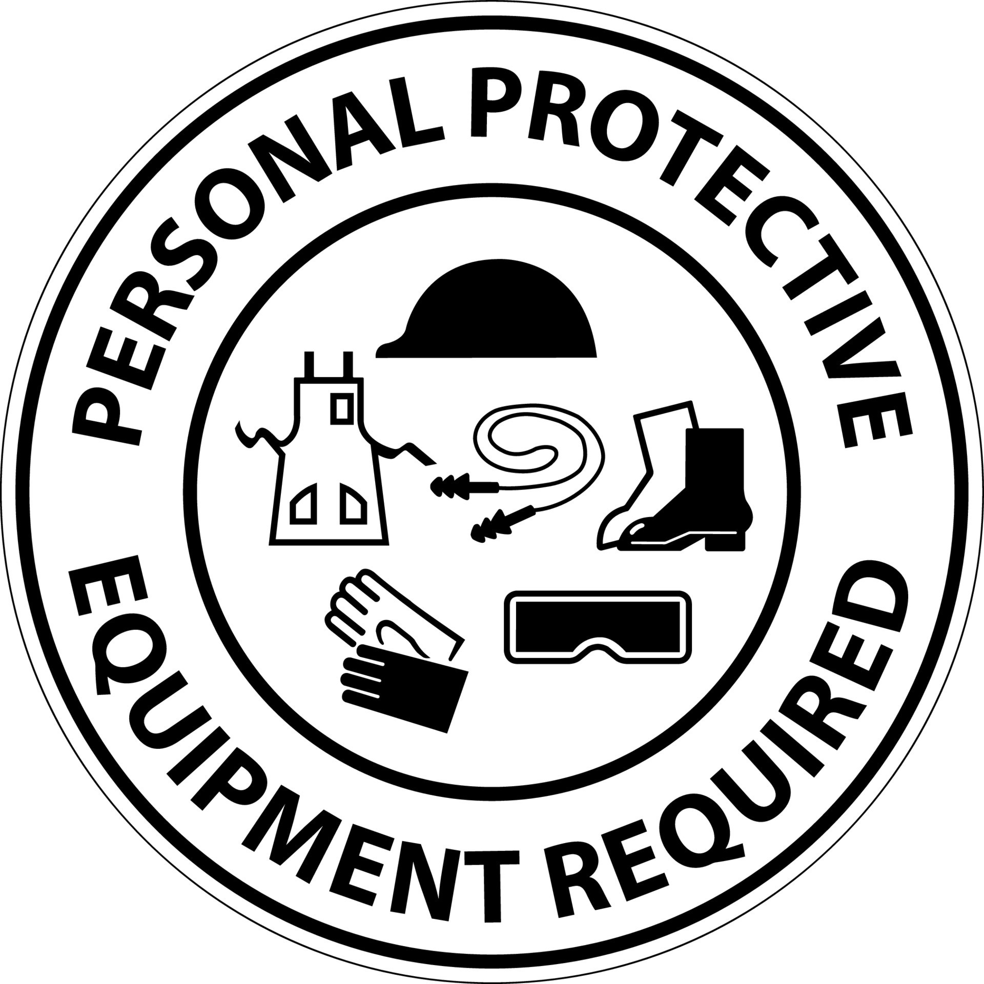 Floor Sign, Personal Protective Equipment Required 24458244 Vector Art at Vecteezy