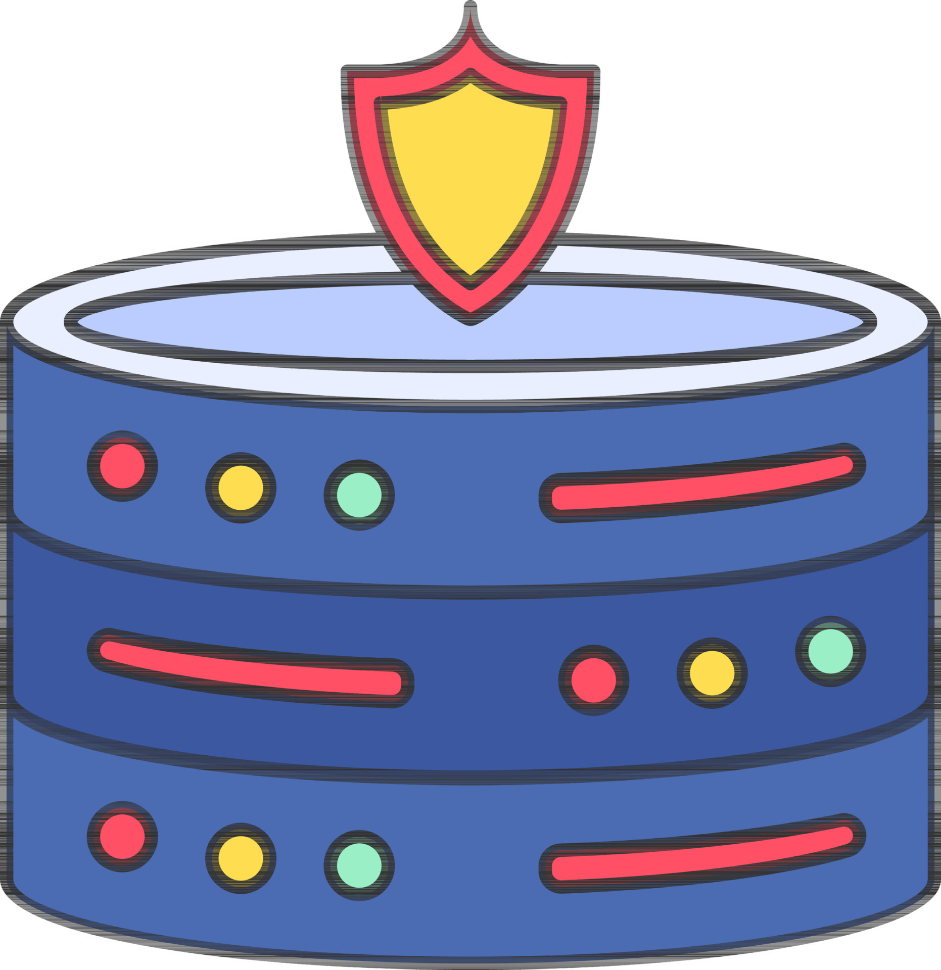 Colorful Database Security Shield Icon 24459009 Vector Art At Vecteezy
