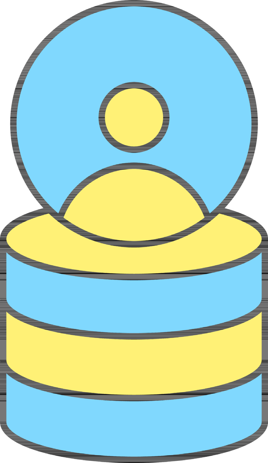 Flat Style Customer Database Icon In Yellow And Blue Color 24459046