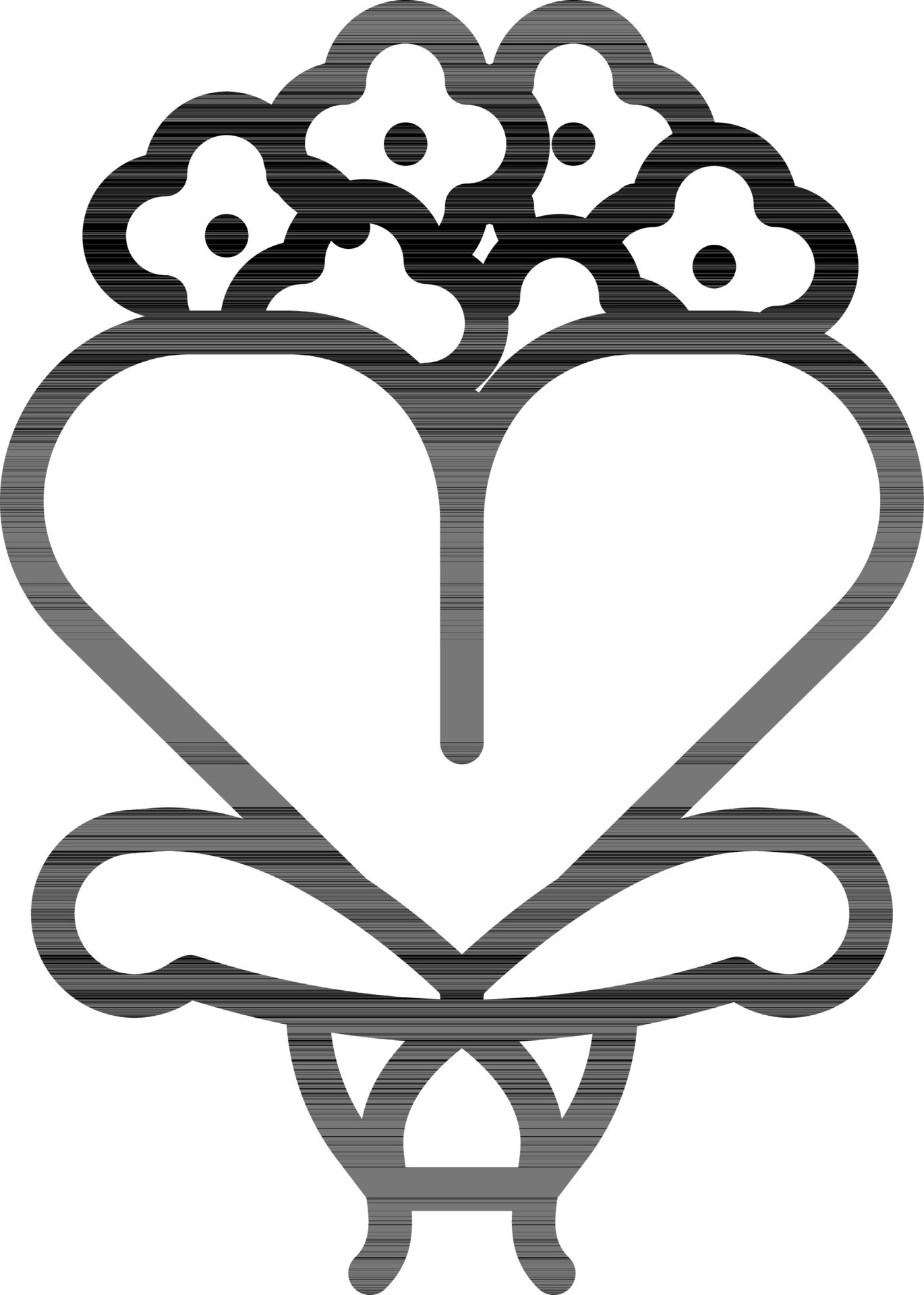 Flower Bouquet Icon In Black Line Art. 24459047 Vector Art at Vecteezy