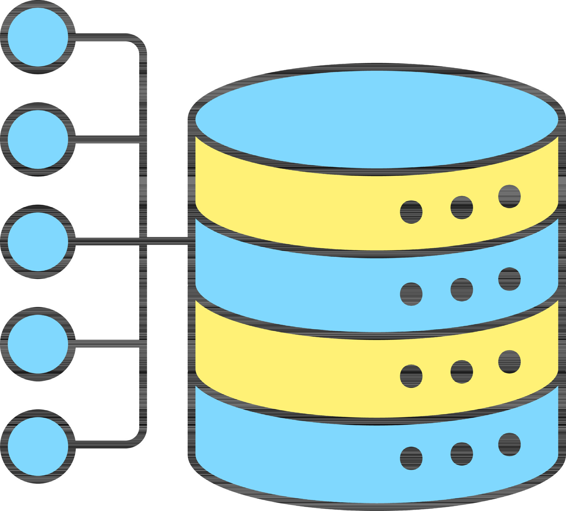 Database Connection Icon In Blue And Yellow Color 24459068 Vector Art At Vecteezy