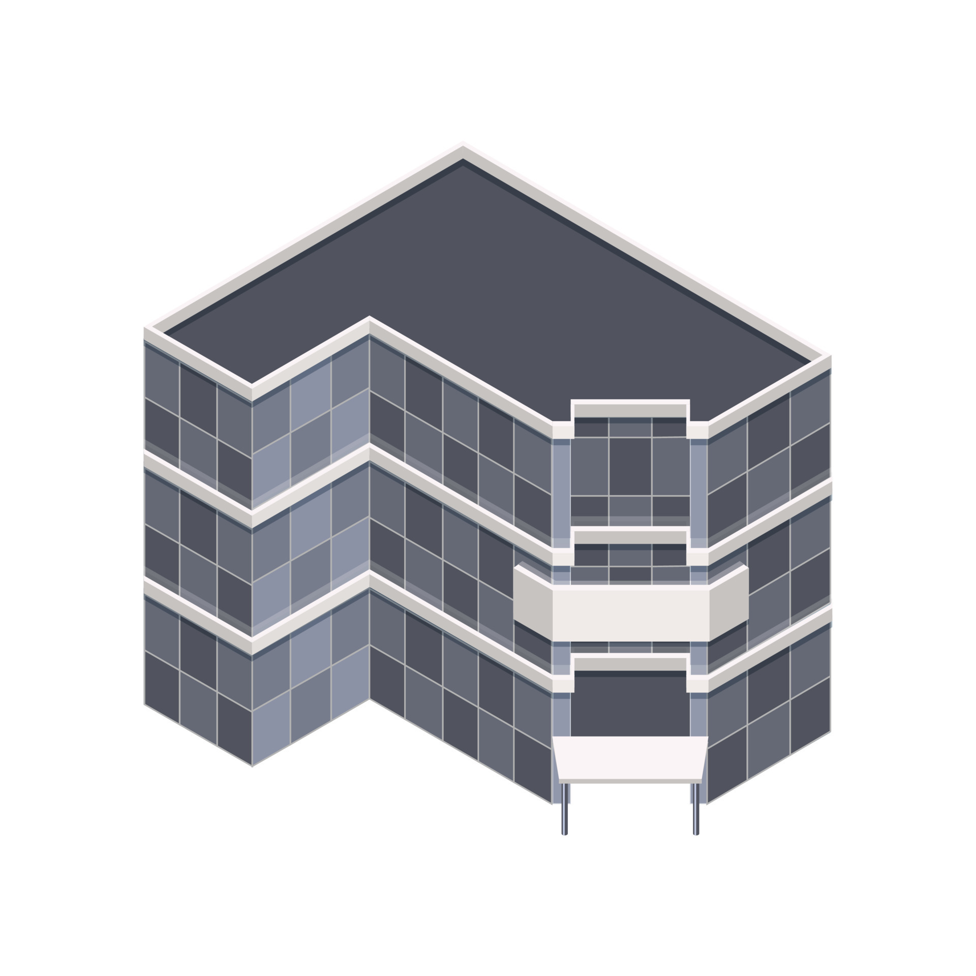 Illustration of a grey isometric building. 24459779 Vector Art at Vecteezy
