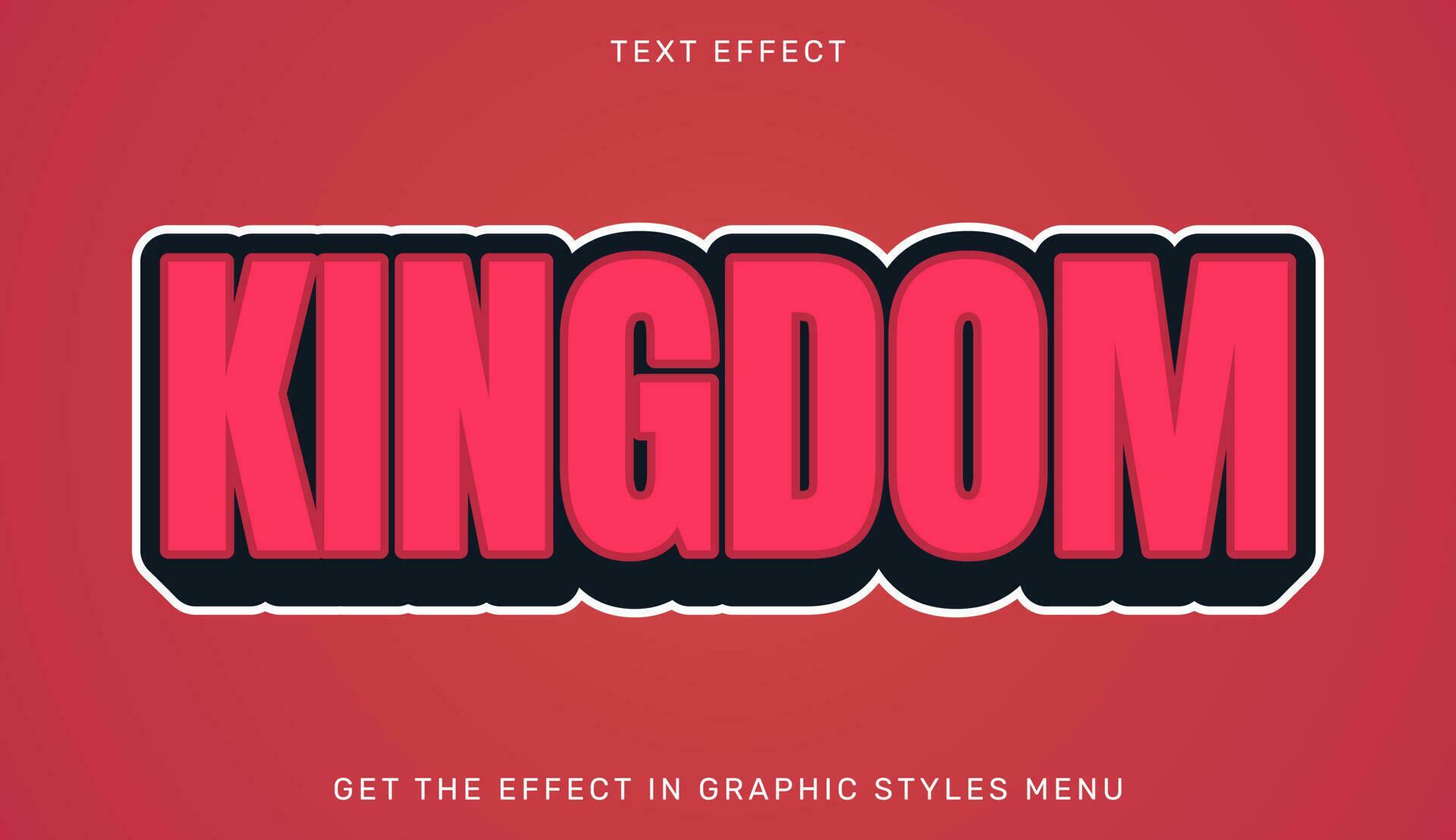 Kingdom editable text effect in 3d style 24460025 Vector Art at Vecteezy