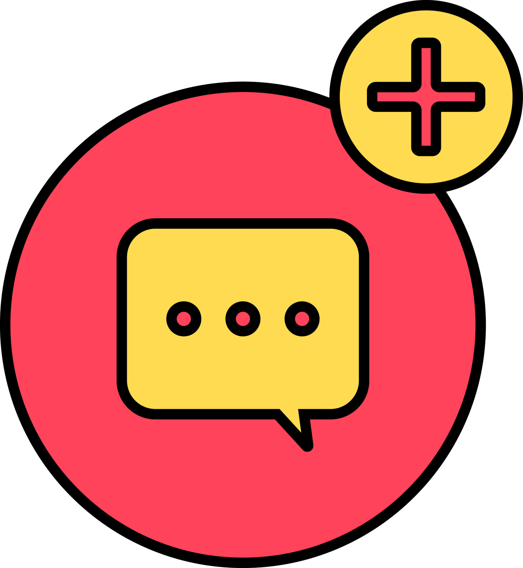 Add Message or Comment icon in yellow and red color. 24460341 Vector ...