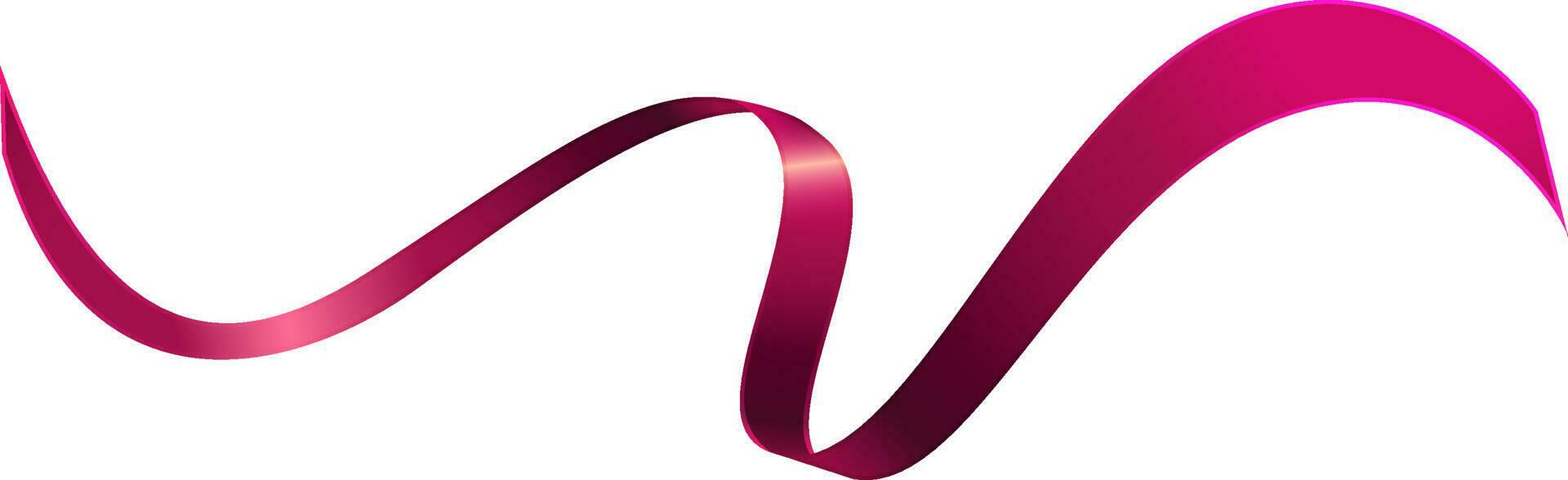 Glossy Pink Ribbon Curve On White Background. 24461463 Vector Art at ...