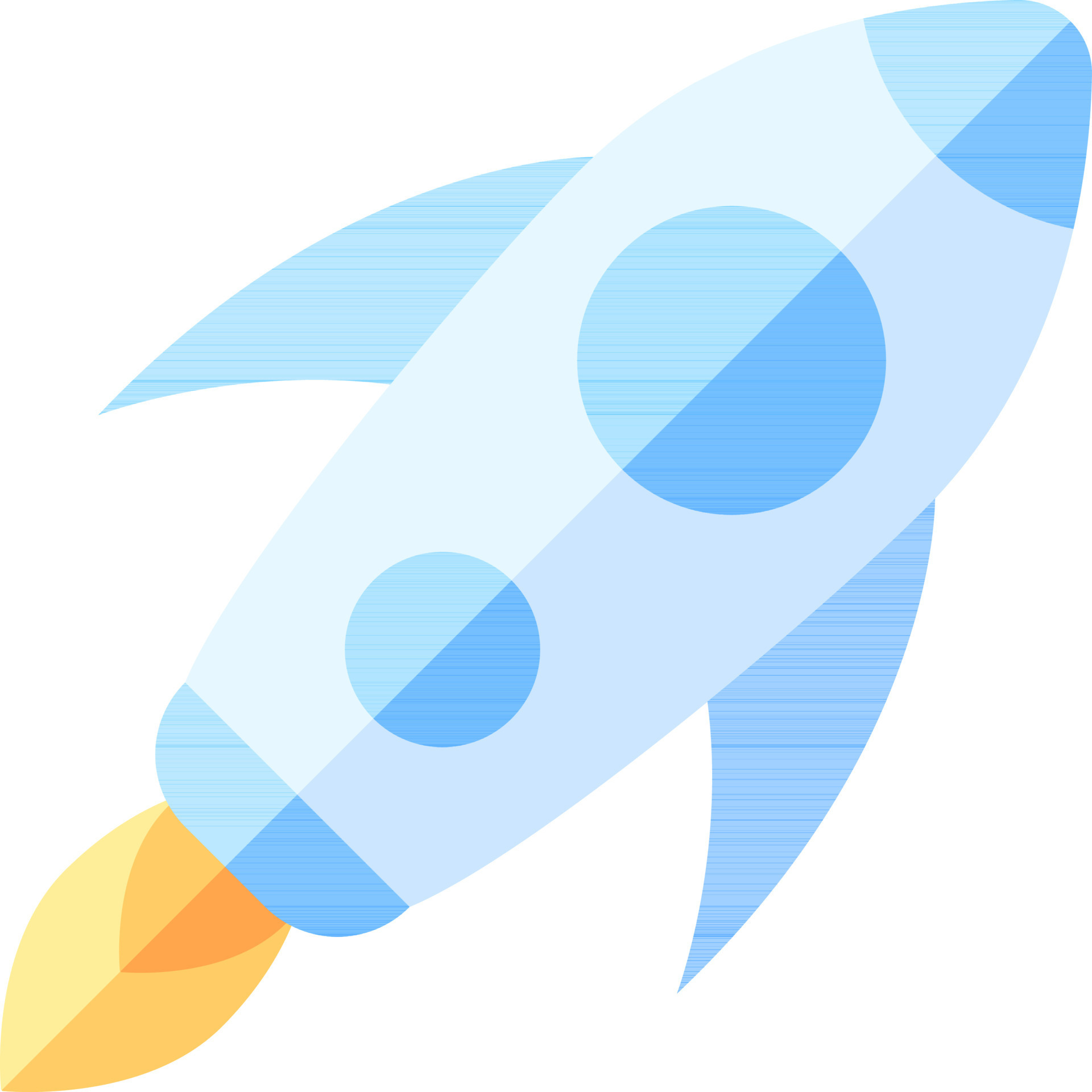 Illustration Of Rocket Icon In Blue And Yellow Color. 24463181 Vector ...