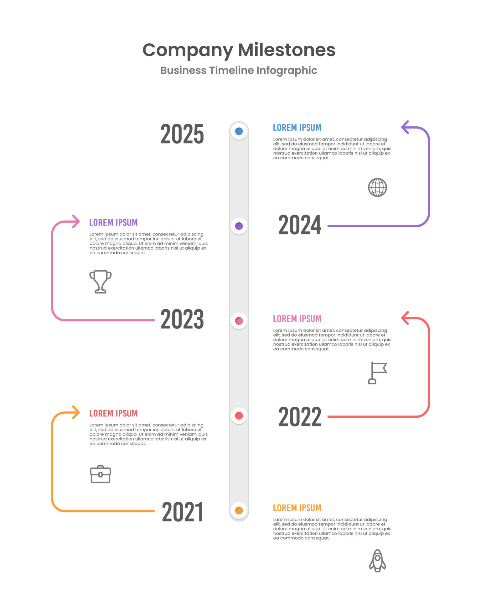 Vertical timeline infographic design template. Business template for ...