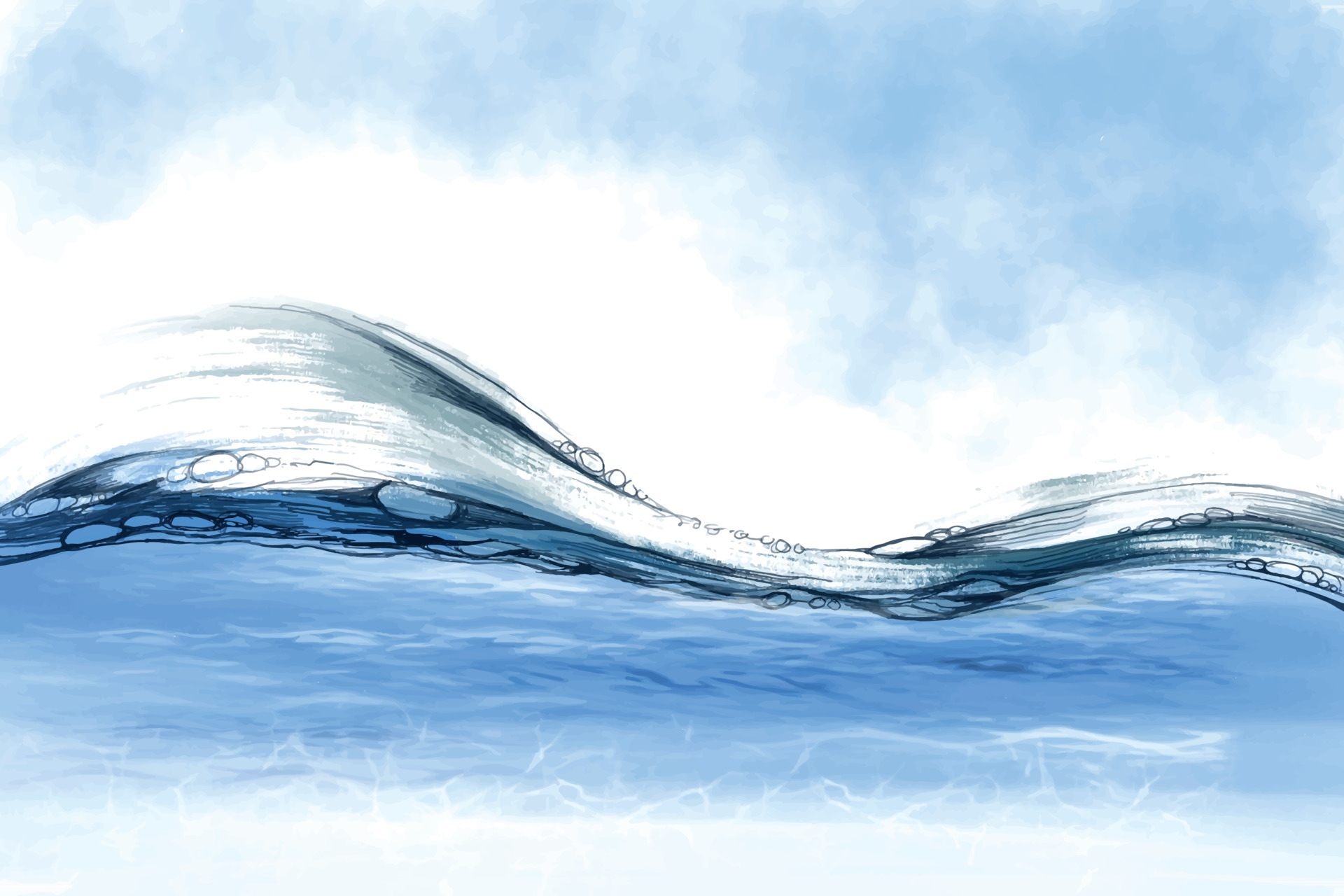 Sea waves under water world ocean day background 24465078 Vector Art at ...