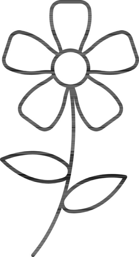 Black Line Art Illustration of Flower Icon. 24465217 Vector Art at Vecteezy