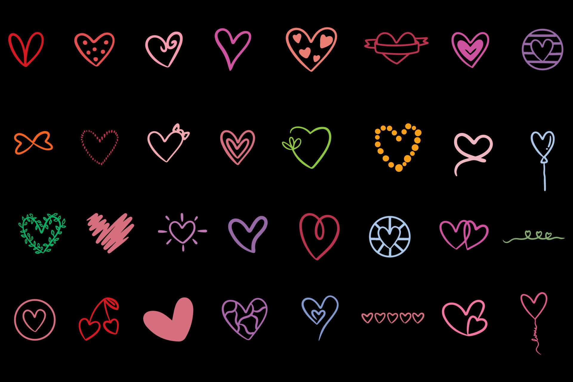 Doodle hand draw heart shape set vector and illustration 24467949 Vector Art at Vecteezy