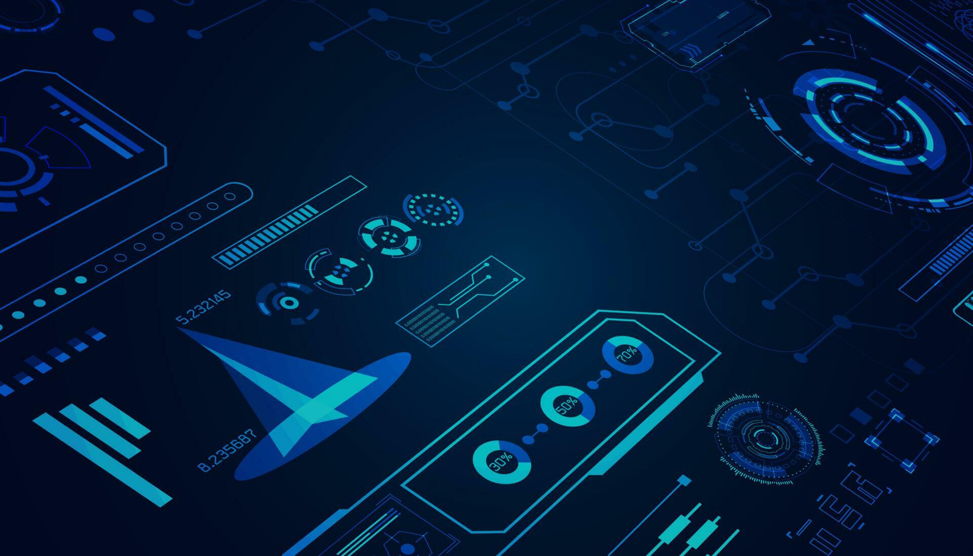 Abstract Hud Interface Circuit Computer Computing Percentage Concept Computer Operation Program