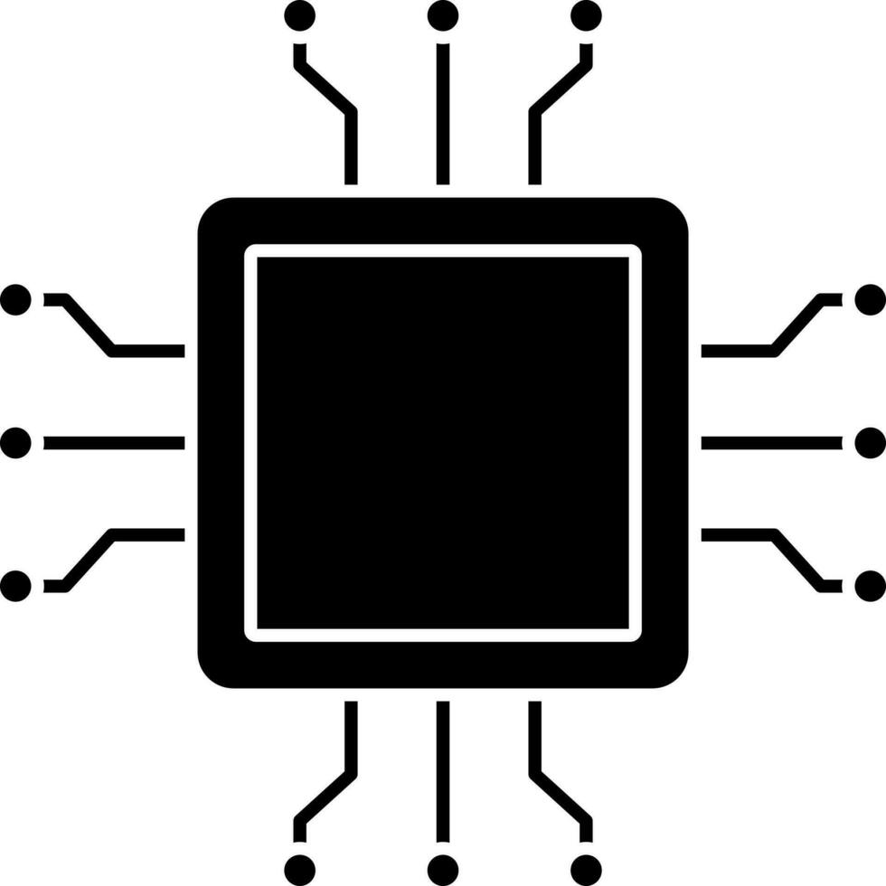 Microchip Icon In black and white Color. 24470205 Vector Art at Vecteezy
