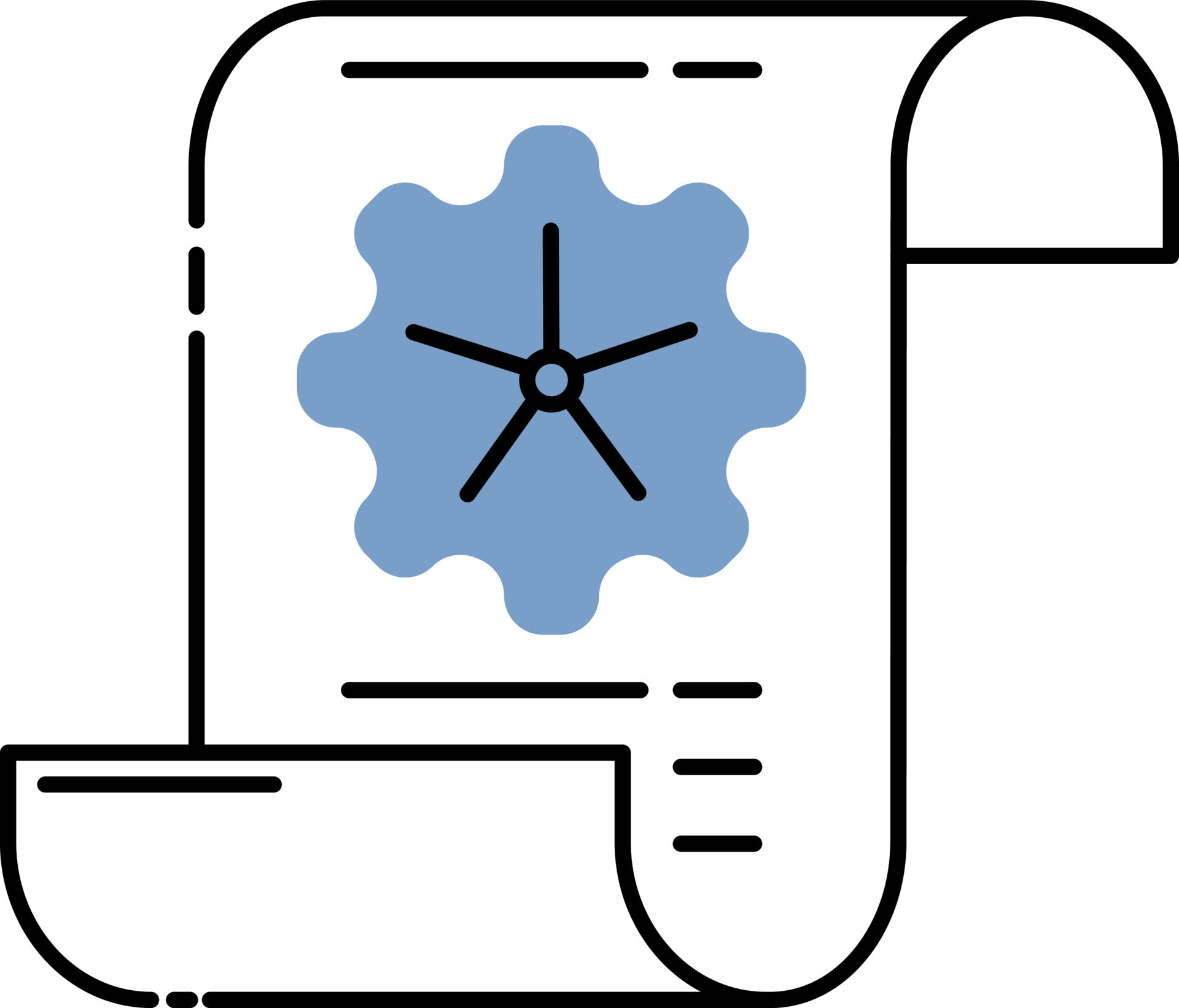 Document Settings Icon In Blue And White Color. 24472480 Vector Art at ...