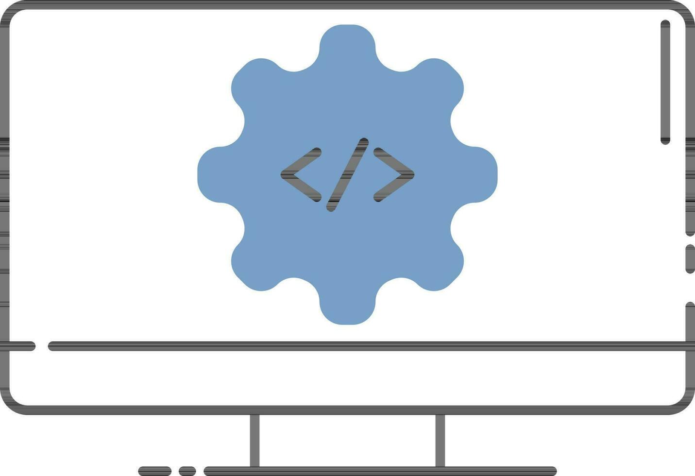 Blue And White Color Web Coding Setup In Desktop Icon. 24472488 Vector ...