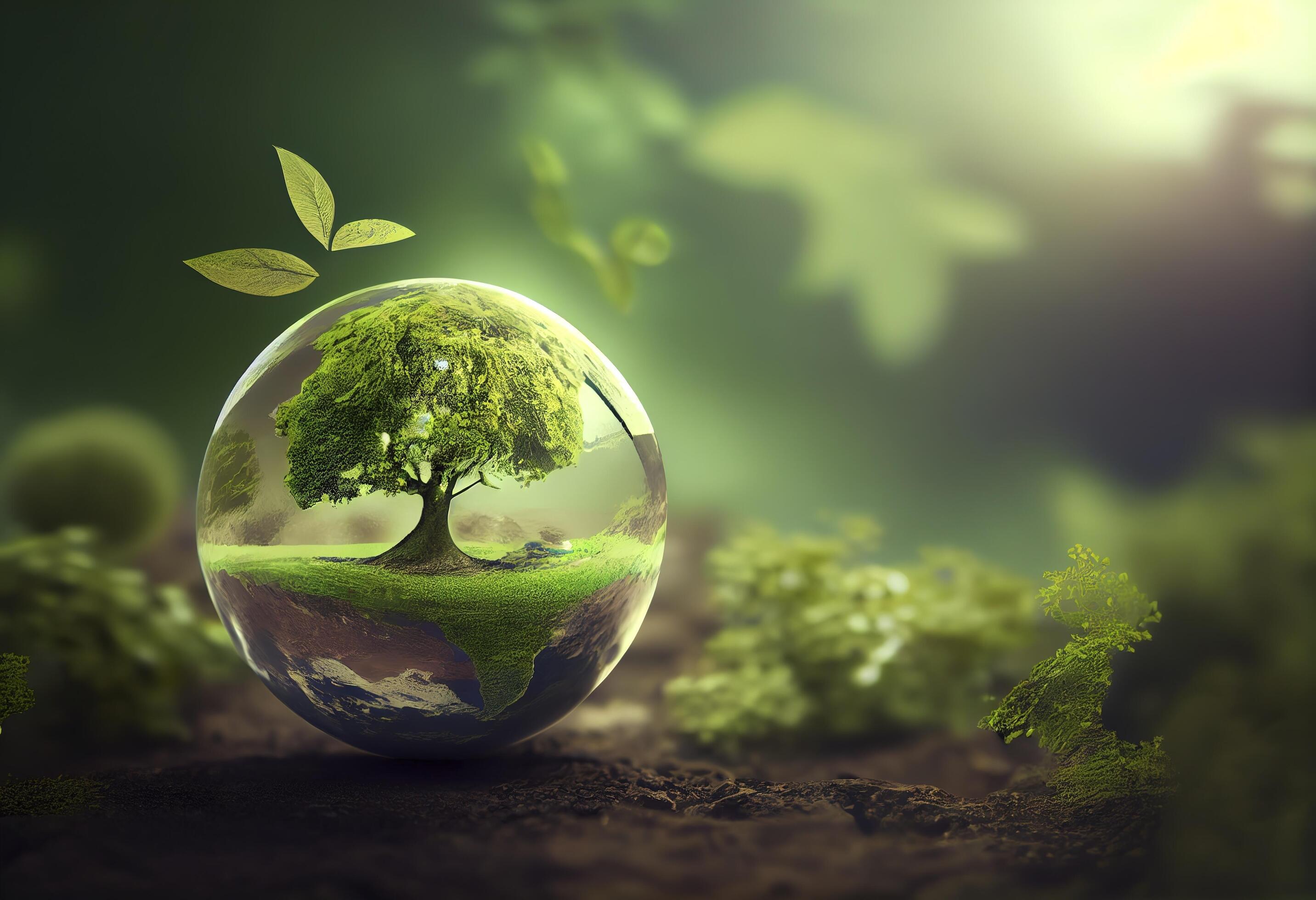 Green earth day on isolated white background. Care for the environment ... Green earth day on isolated white background. Care for the environment ...
