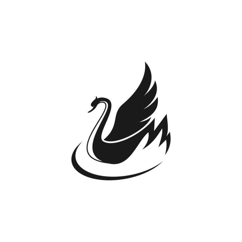 Cisne Logo Diseño Modelo Vector Ilustración Cisne Logo Emblema Diseño En Un Blanco
