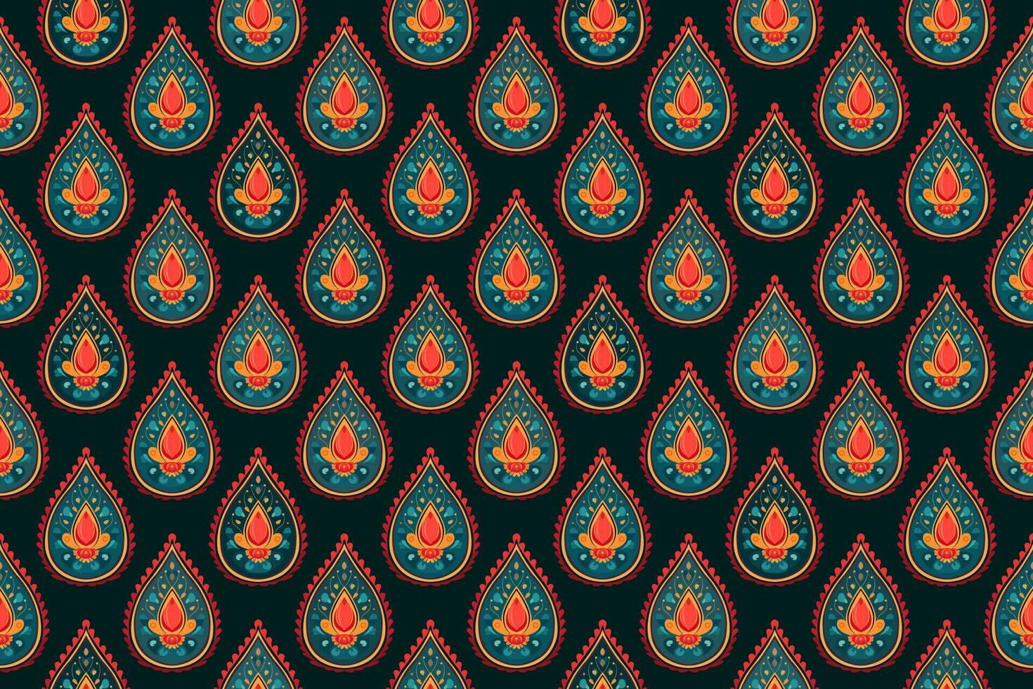 Paisley Ethnic Seamless Pattern Design Floral Pattern With Paisley And