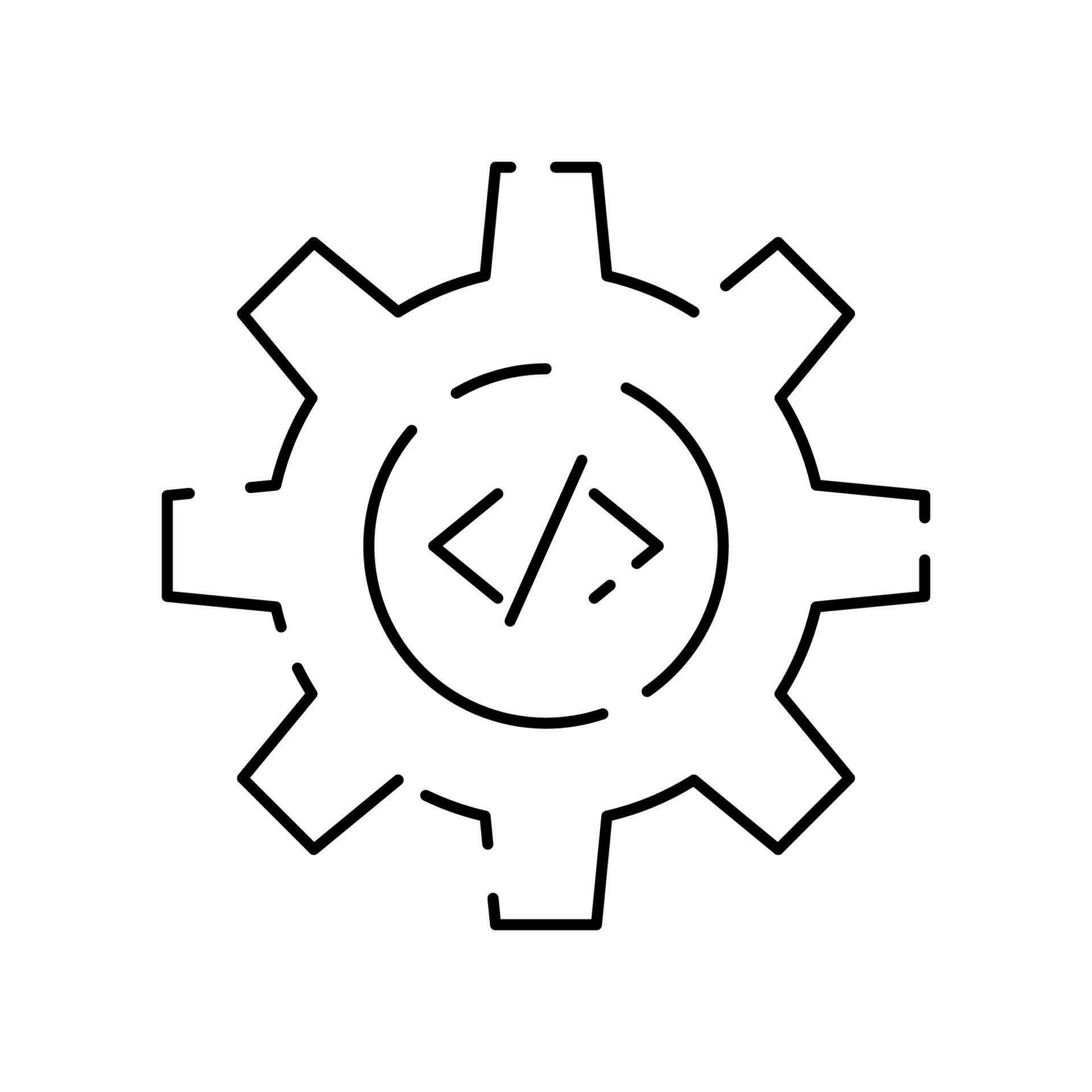 Vector DevOps icons. Editable stroke. Software development and IT ...