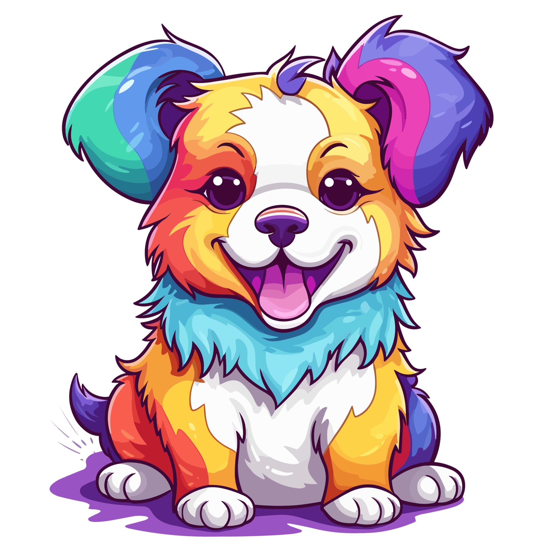 Rainbow Color Dog - 24476960 PNG