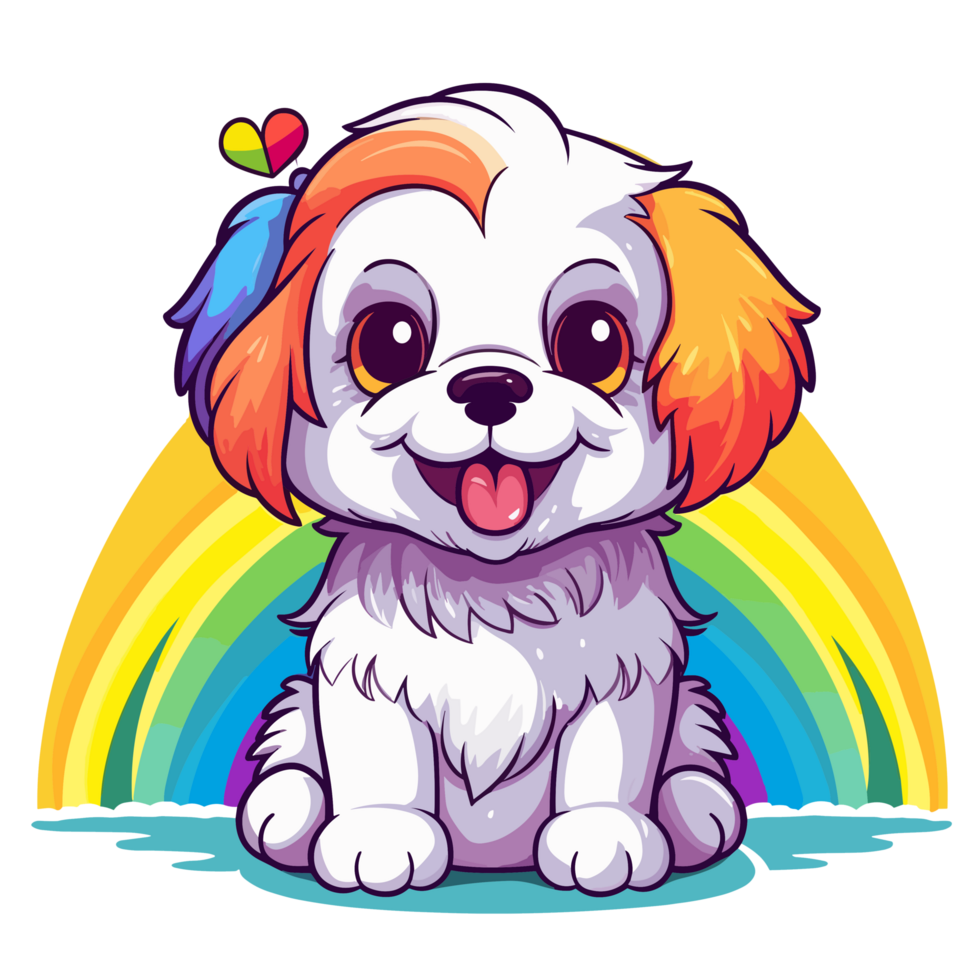 arco iris color perro - ai generado 24477164 PNG