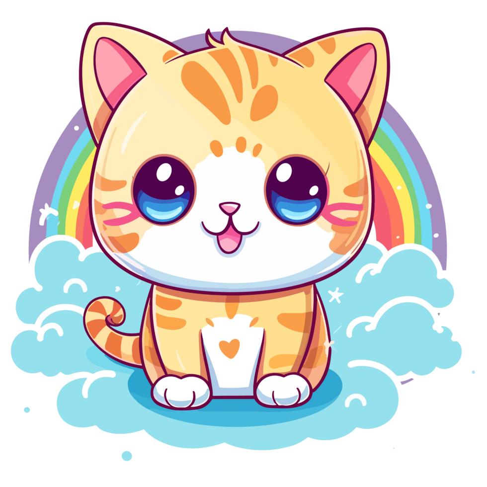 Beautiful Rainbow Cat 24477233 Png