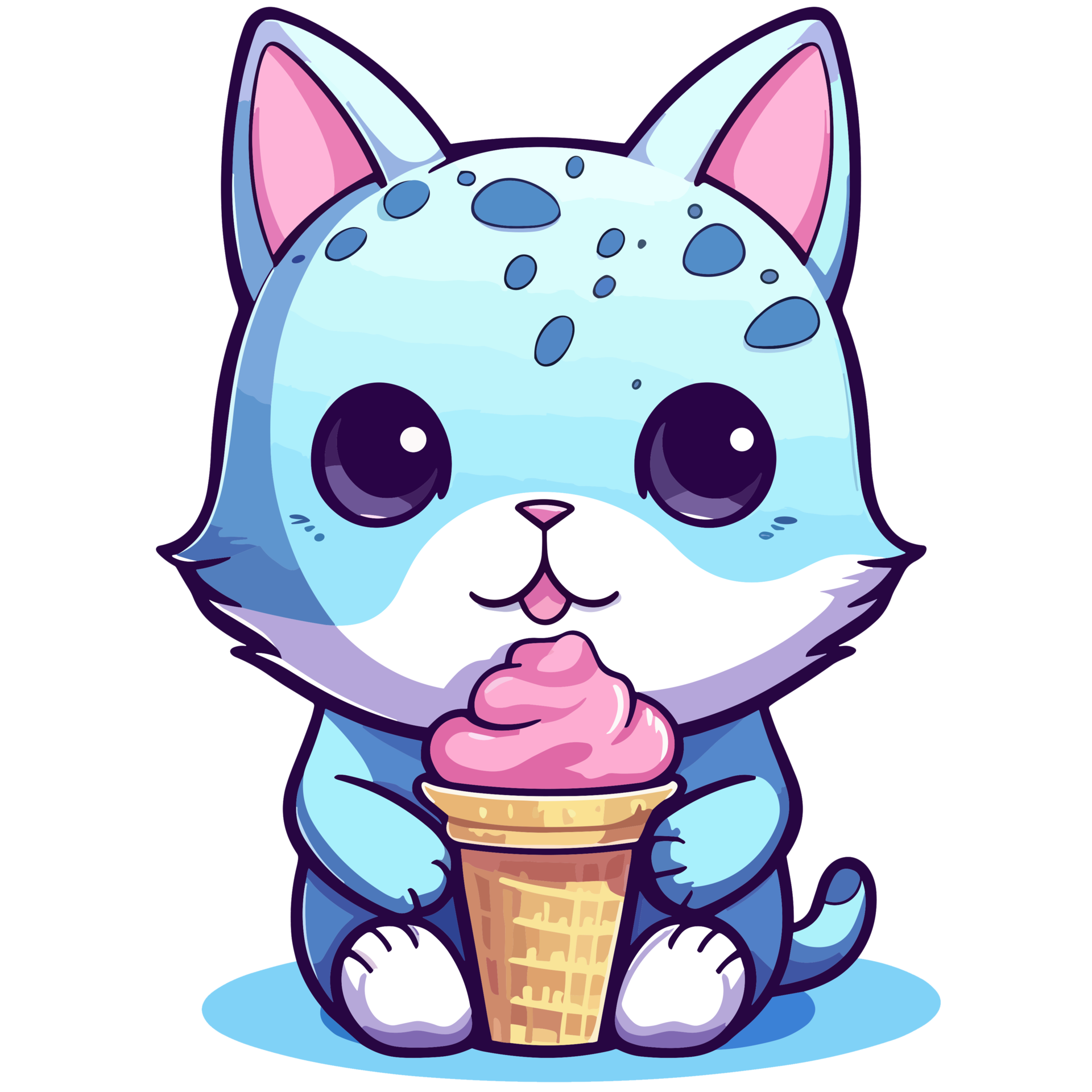 Cute Cat Eating Ice Cream 24477481 Png