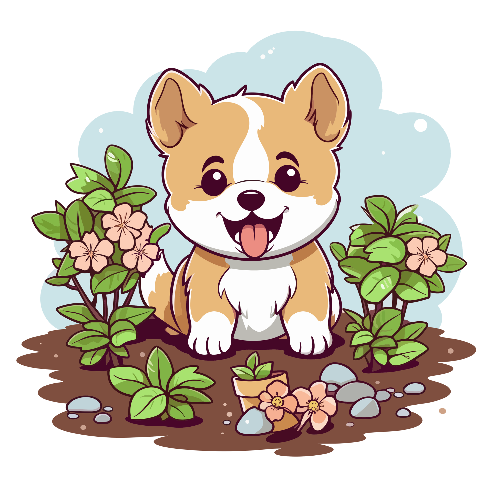 Cute Baby Dog Playing In Garden Ai Generated 24477608 PNG cute-baby-dog-playing-in-garden-ai-generated-24477608-png