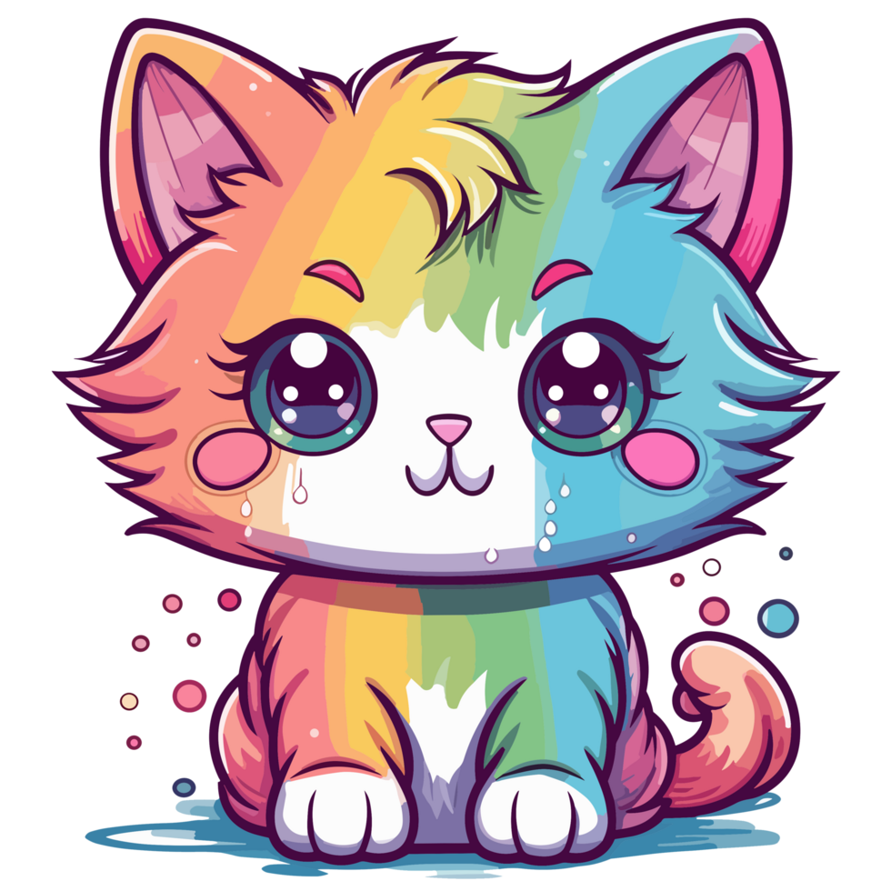 hermosa arco iris gato - ai generado 24477812 PNG hermosa arco iris gato - ai generado 24477812 PNG