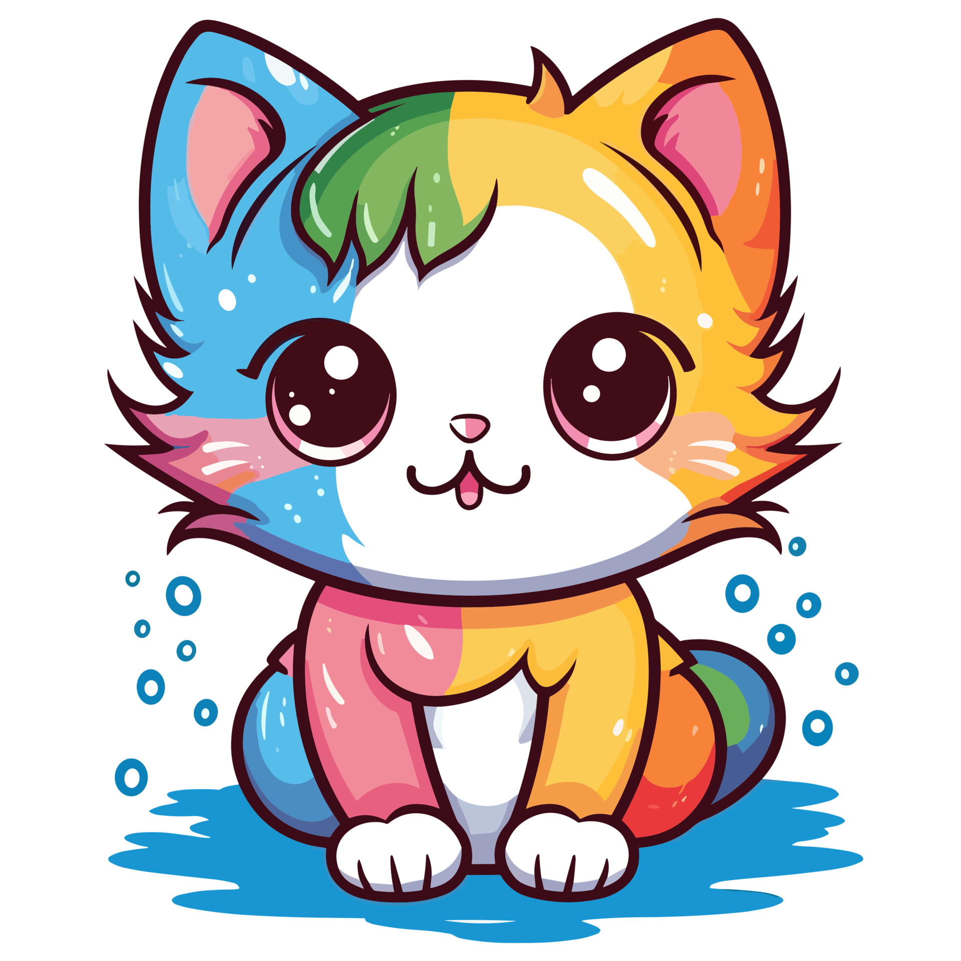 Beautiful Rainbow Cat 24477861 Png