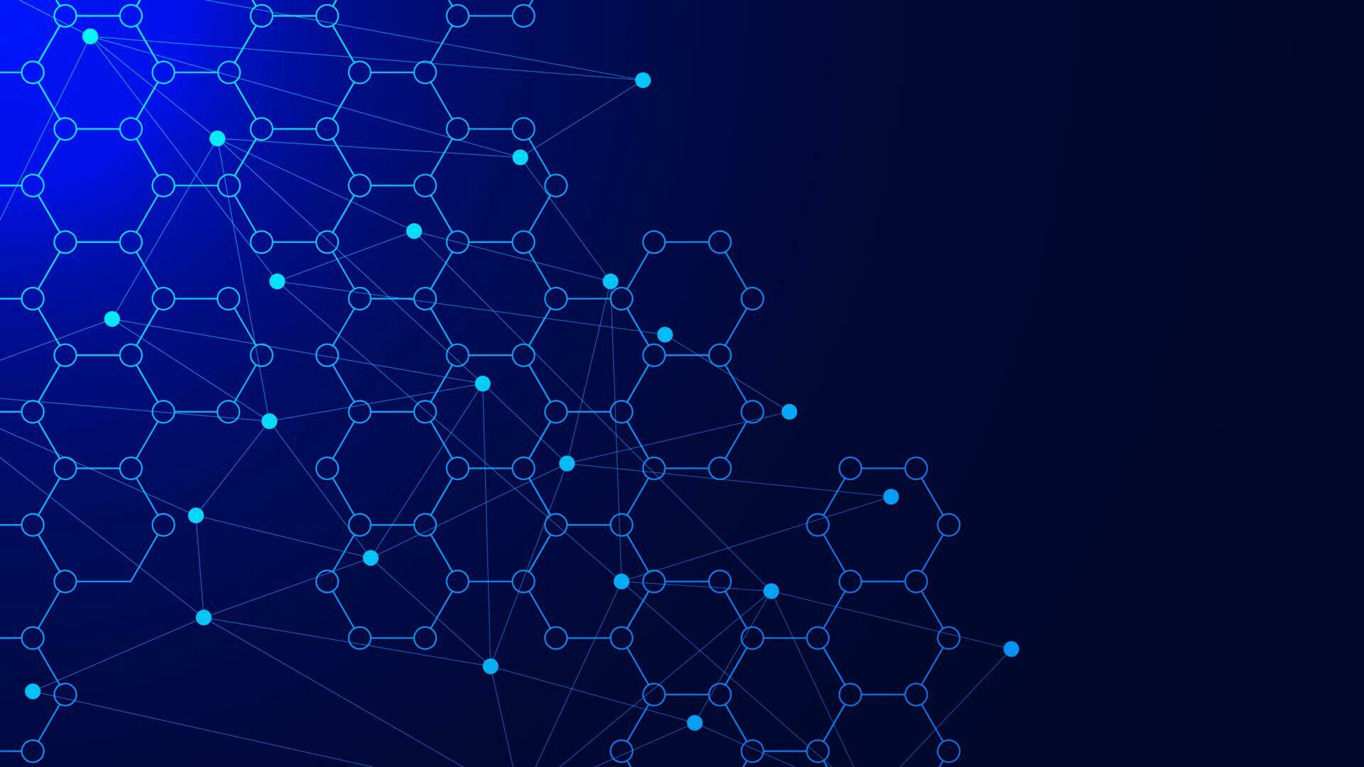 Abstract Technology Background With Hexagons And Connecting Dots And Lines Big Data