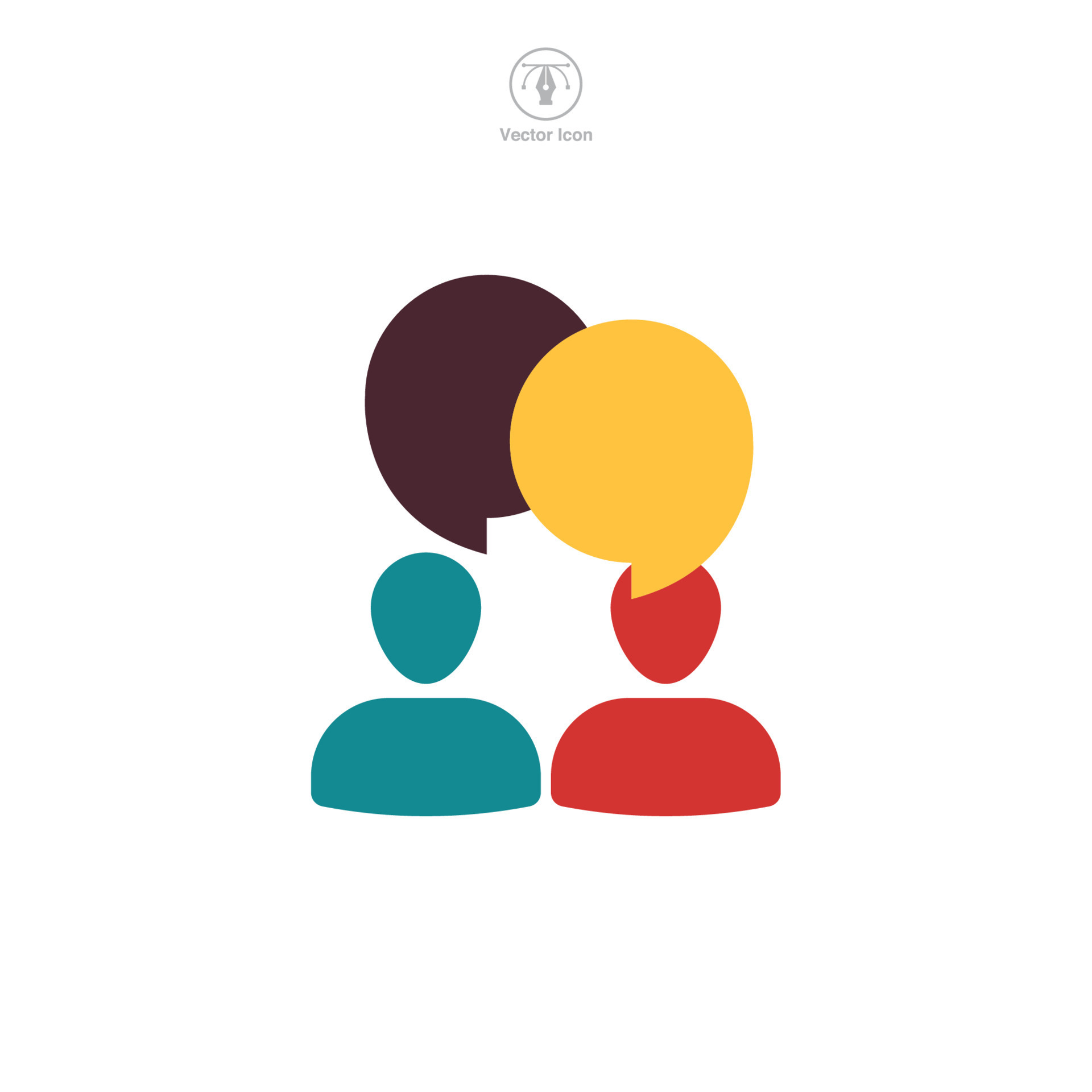 Discussion. People talking Icon symbol template for graphic and web design collection logo ...