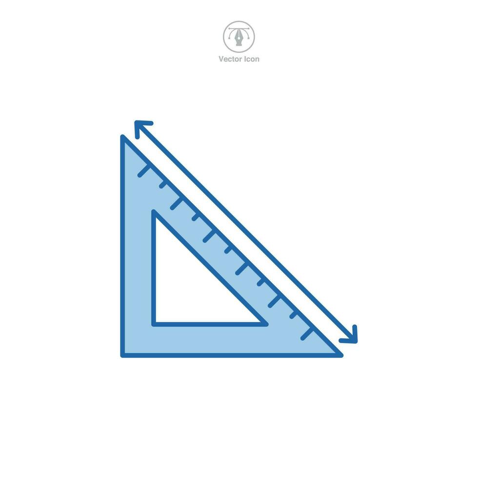 Ruler Triangle Measurement Protractor Icon Symbol Template For Graphic And Web Design