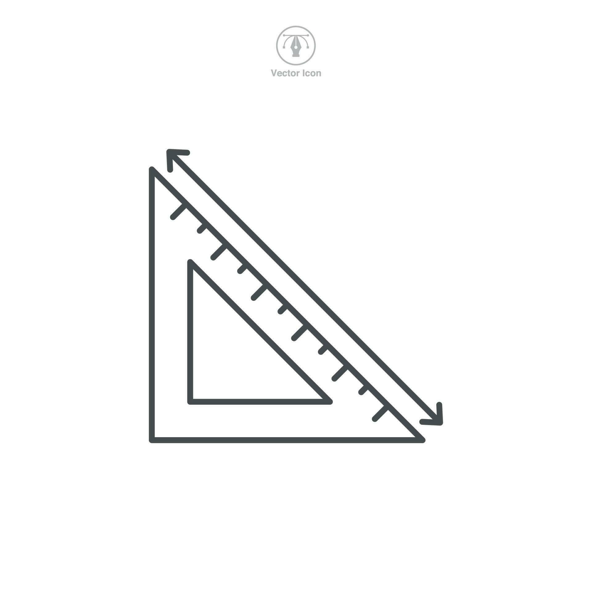 Ruler. Triangle measurement protractor Icon symbol template for graphic and web design ...