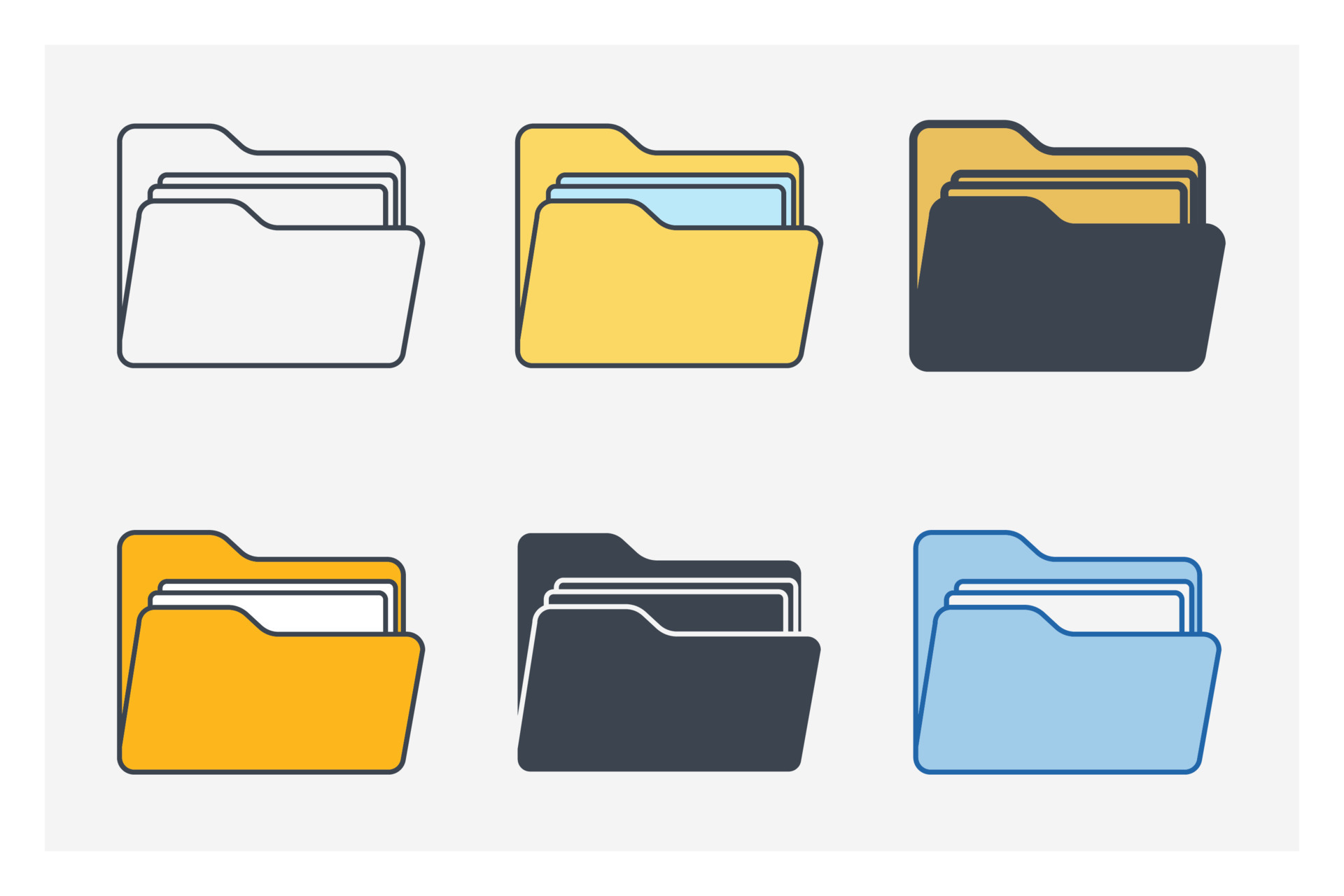 Folder Icon Symbol Template For Graphic And Web Design Collection Logo
