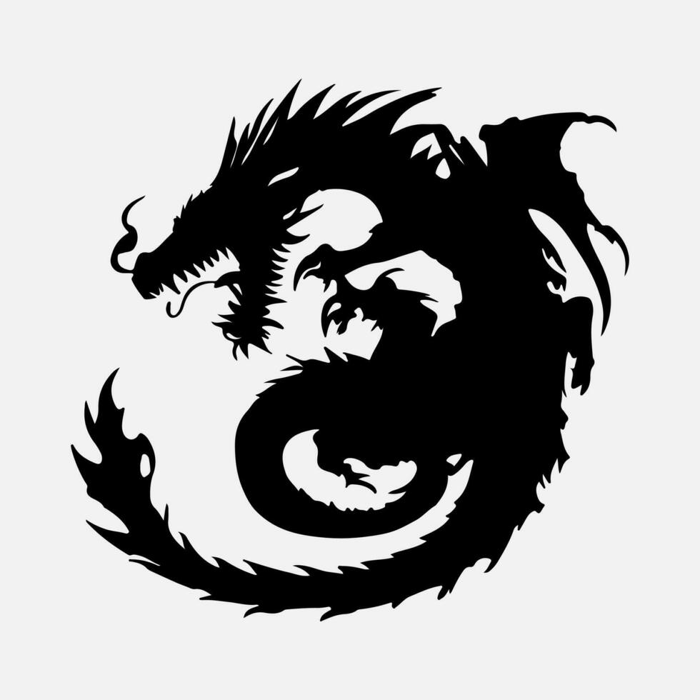 black dragon vector silhouette 24479731 Vector Art at Vecteezy