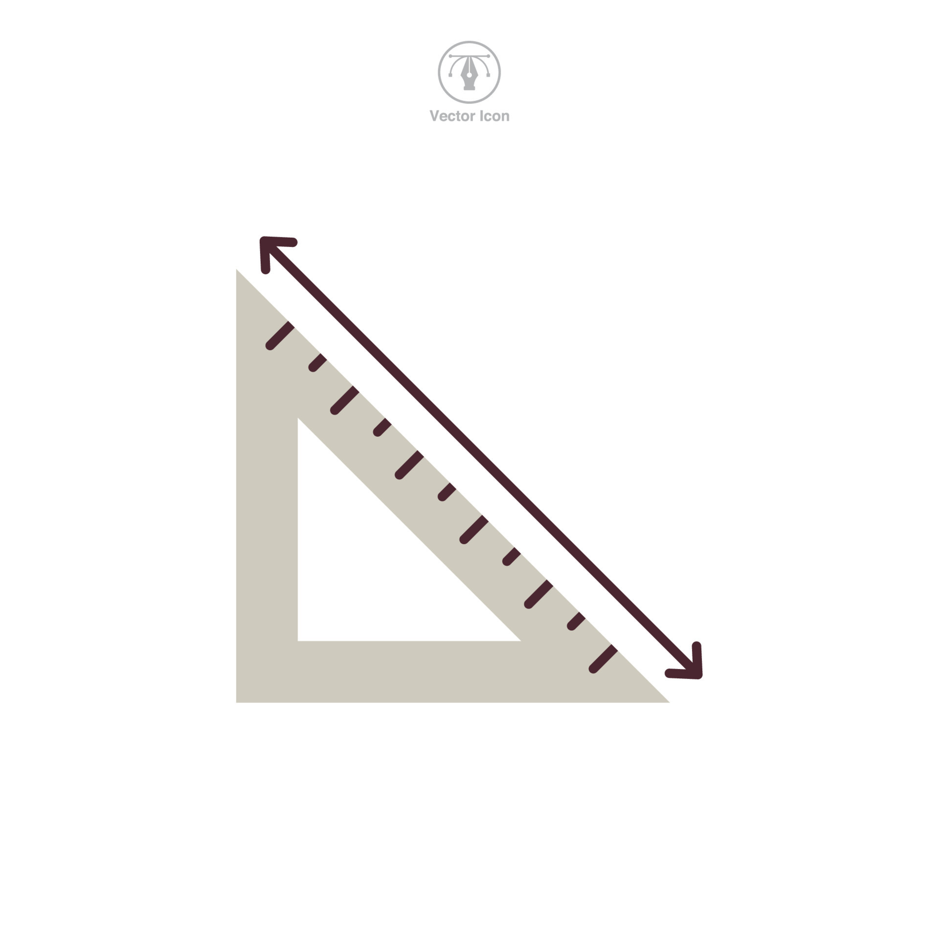 Ruler Triangle Measurement Protractor Icon Symbol Template For Graphic And Web Design