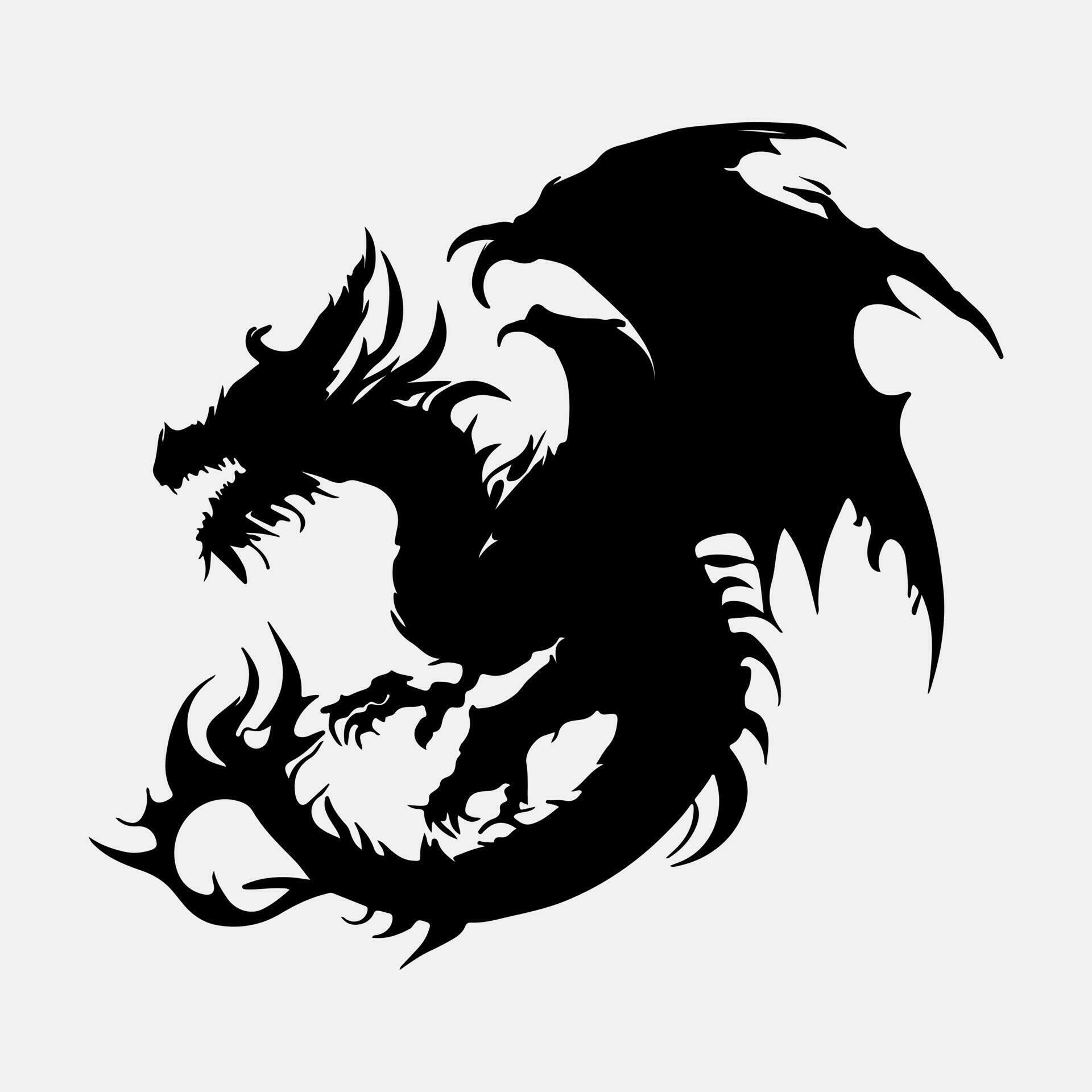 black dragon vector silhouette 24480616 Vector Art at Vecteezy