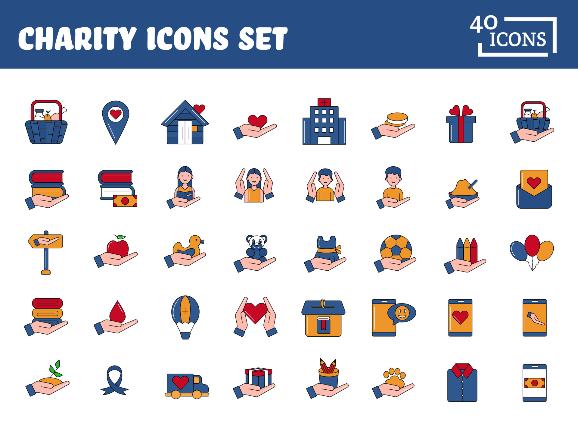 Colorful Set Of Charity 40 Icons In Flat Style. 24481978 Vector Art at ... Colorful Set Of Charity 40 Icons In Flat Style. 24481978 Vector Art at ...