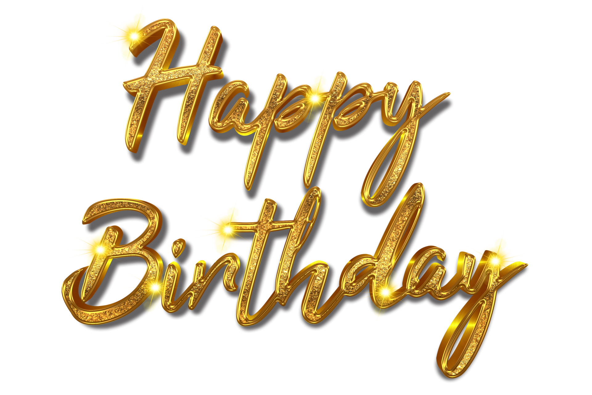 Happy Birthday 3d Gold 24483897 Png