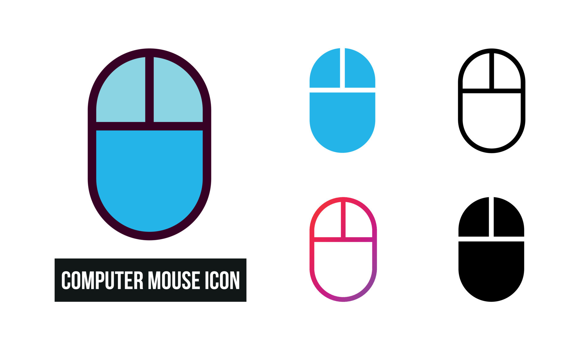 Computer Mouse Icon Set Vector Illustration 24484943 Vector Art at Vecteezy