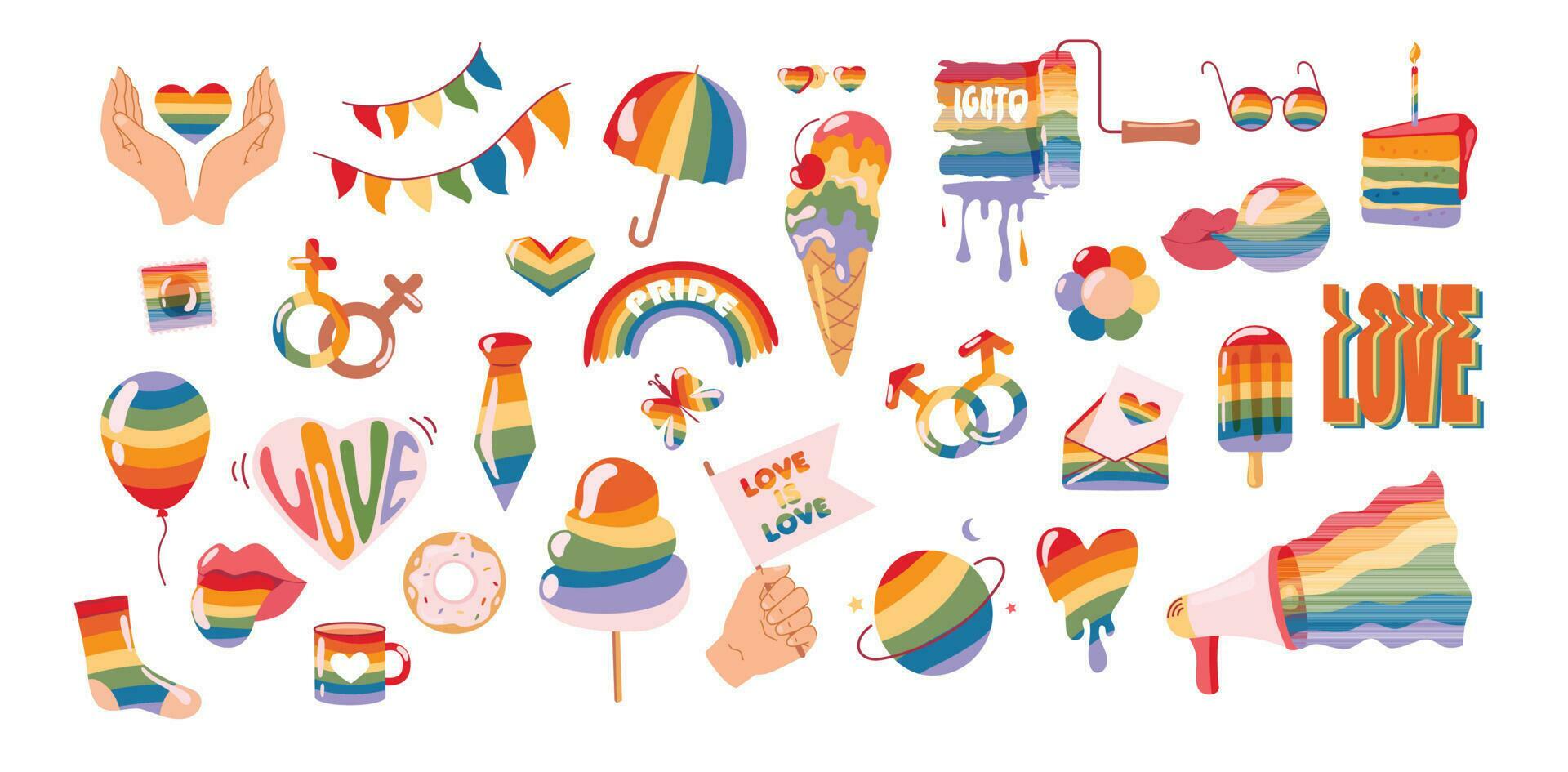 Set of LGBTQ community symbols 24485703 Vector Art at Vecteezy