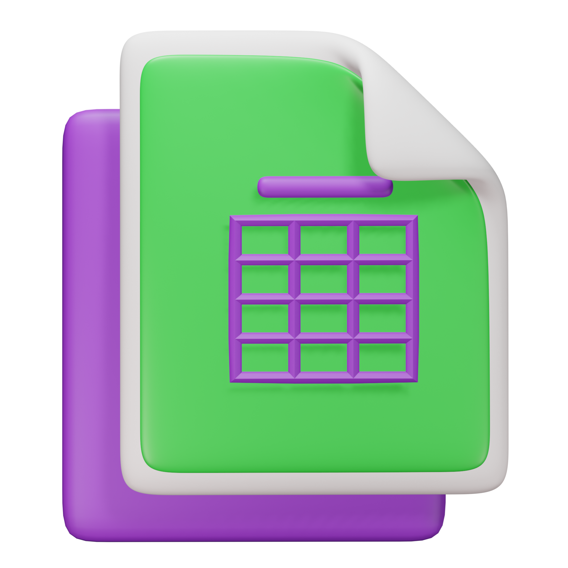 Spreadsheet 3d Render Cute Icon Illustration Folder File Format