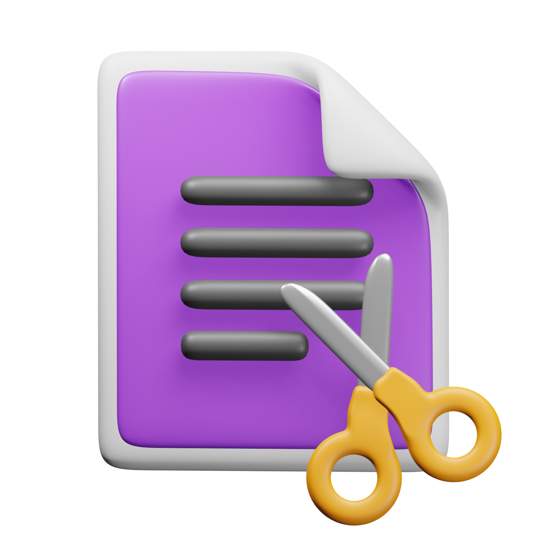 Cut File 3d Render Cute Icon Illustration Folder File Format 24485772 Png